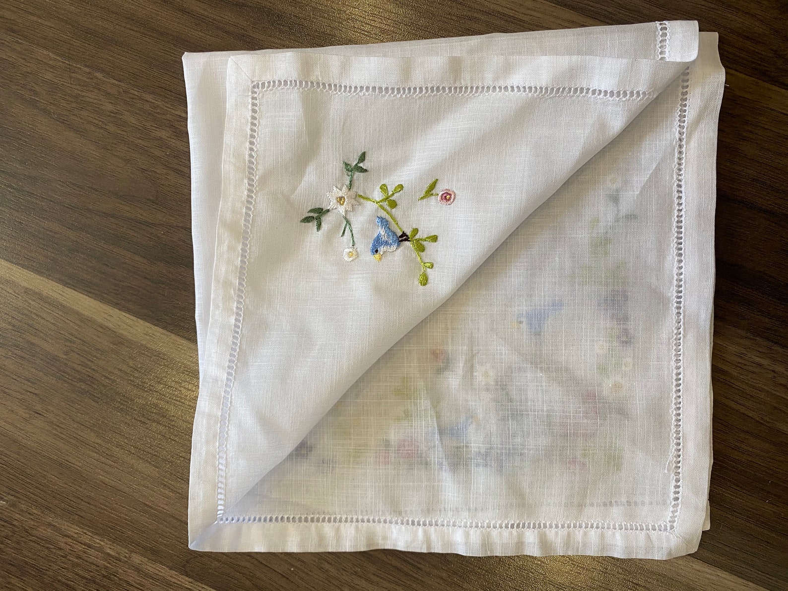 Premium Handmade Embroidered-100% Light Cotton Handkerchief, 42x42 Cm ...