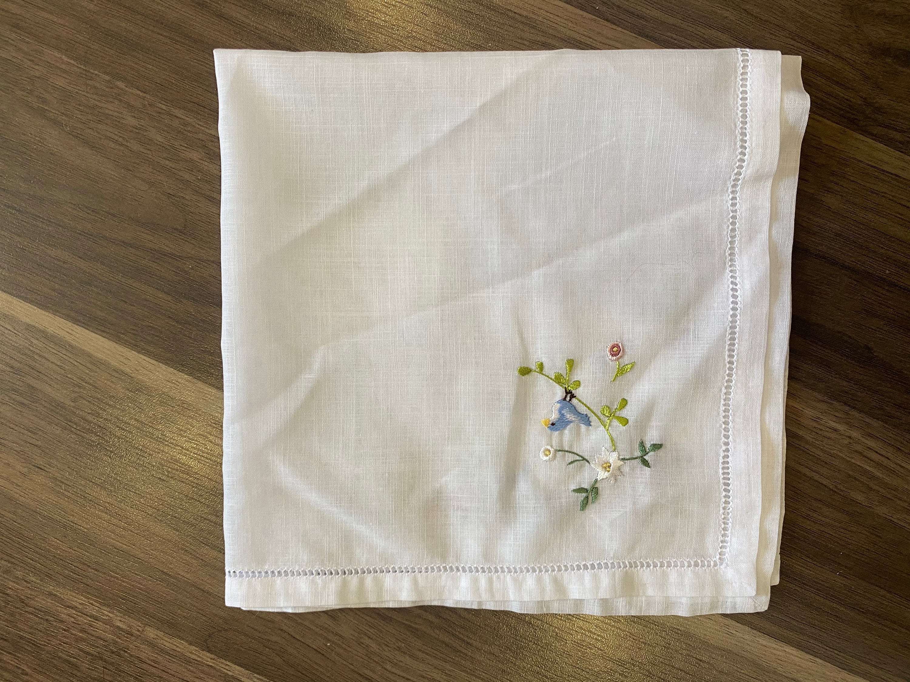 Premium Handmade Embroidered-100% Light Cotton Handkerchief, 42x42 Cm ...