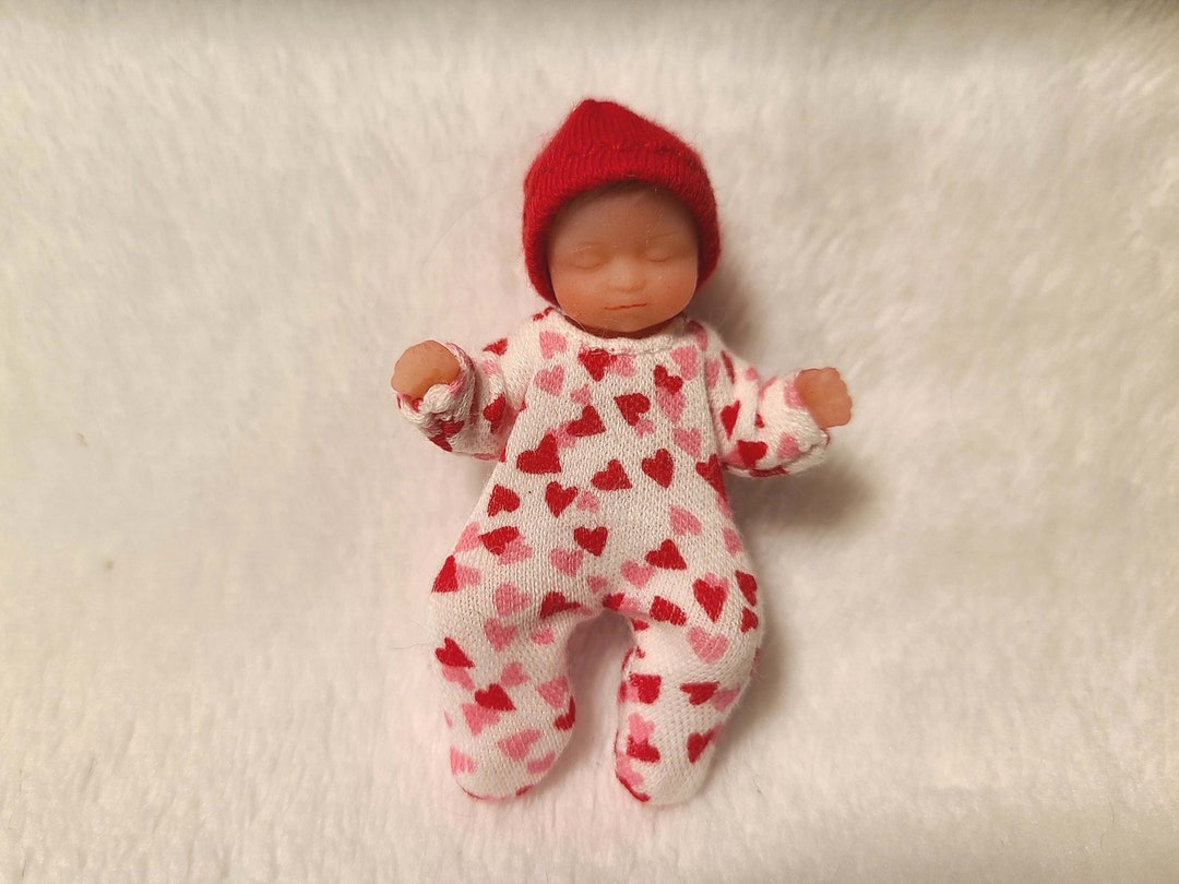 Handmade Doll Clothes for Zuru My Mini Baby: Tiny Hearts Footed Sleeper ...