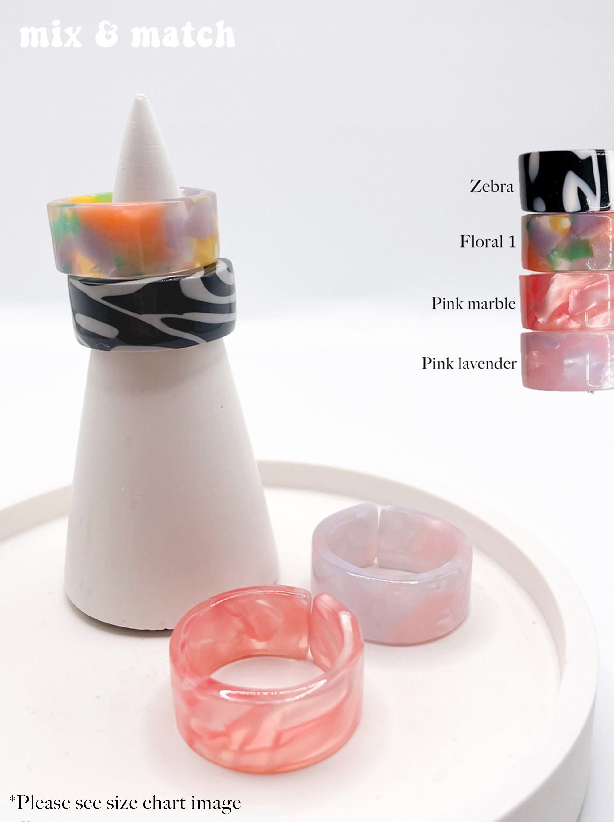 Popular Colourful Trendy Rings // Mix & Match Retro Rings // - Etsy UK