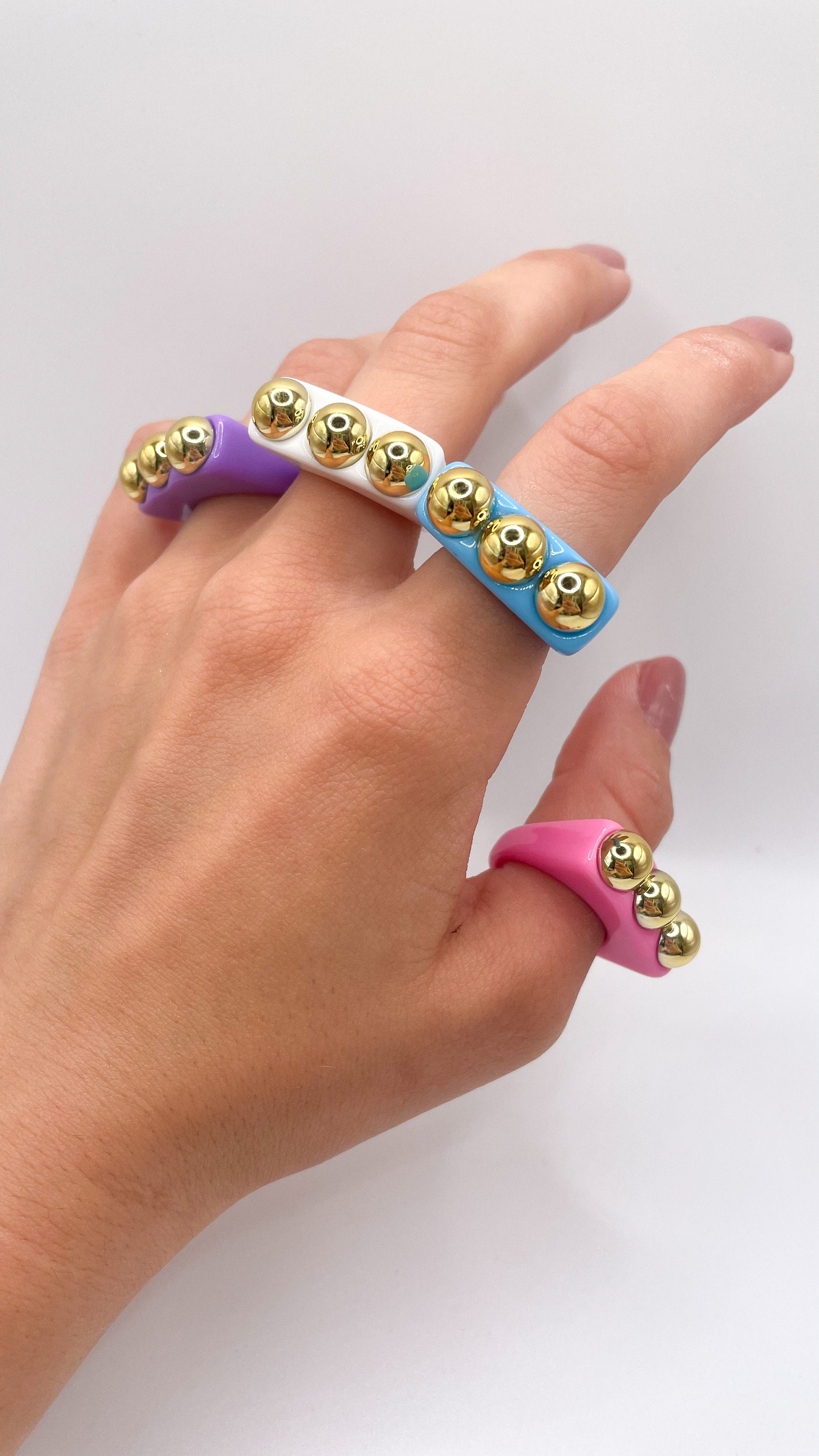 Chunky Y2K Statement Fashion Rings // 90's Style With | Etsy