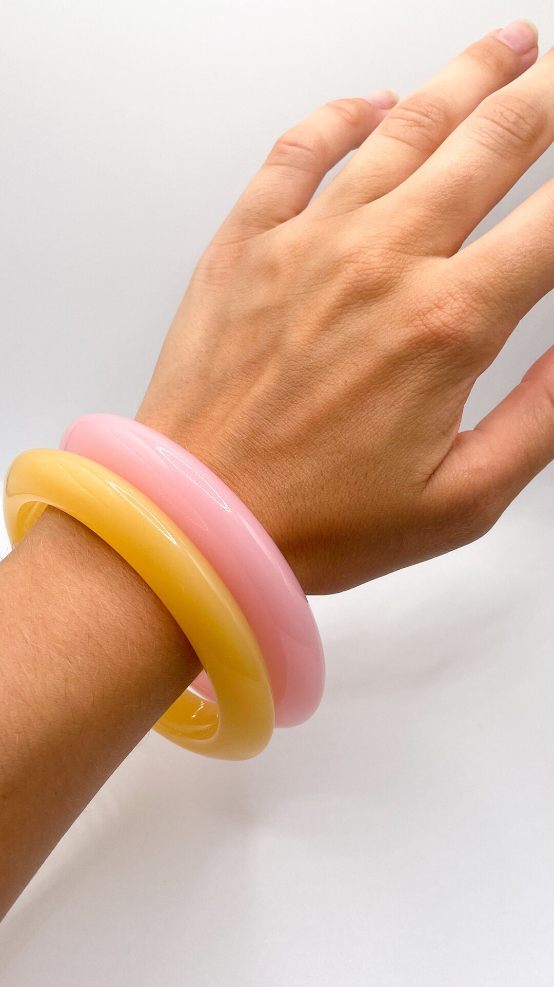 Chunky Resin Bangles // Mix & Match Retro Acrylic Bracelets // Acrylic ...