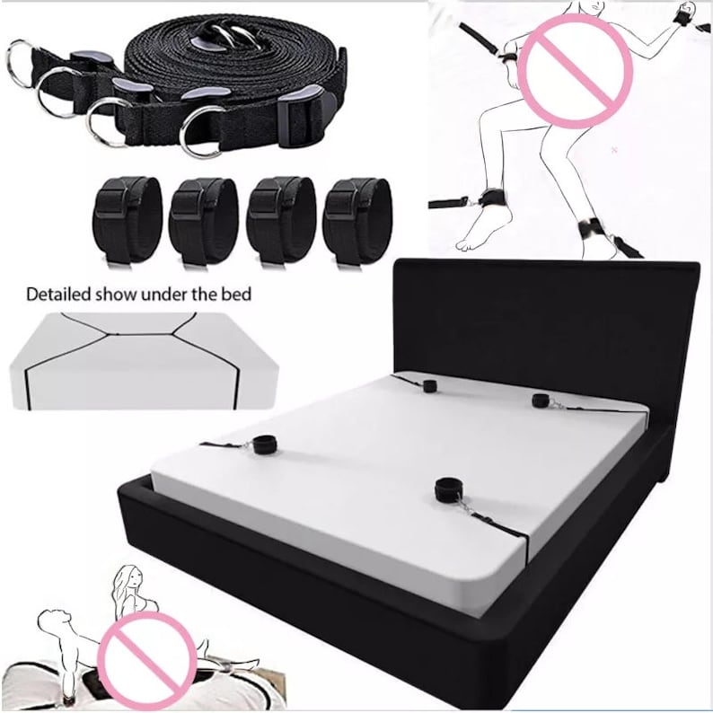 4 Corner Bed Restraint System W/o Cuffs BDSM - Etsy
