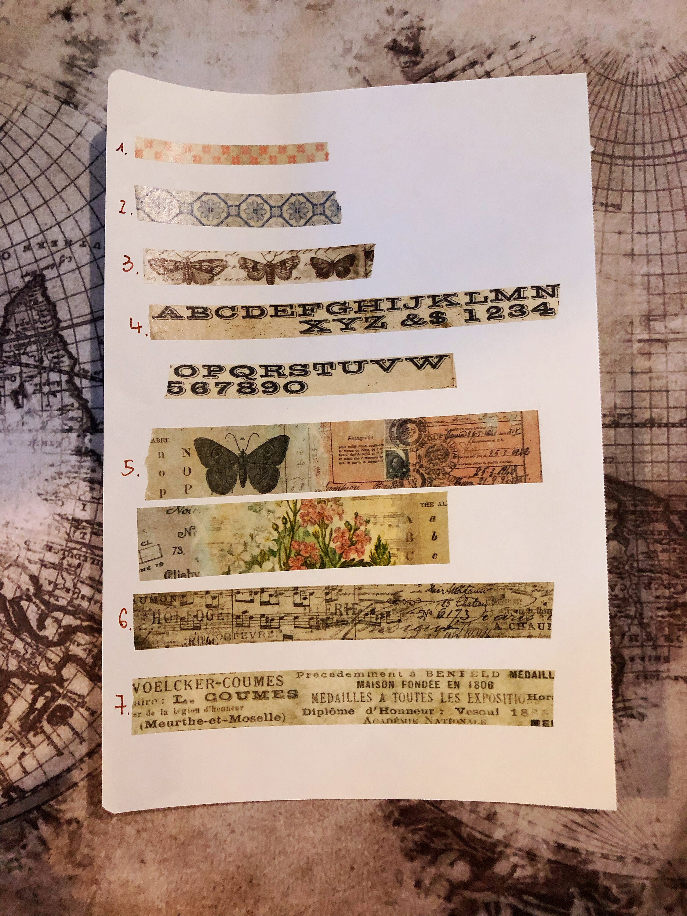 Vintage Washi Tape Sample 50 CM Set - Etsy España