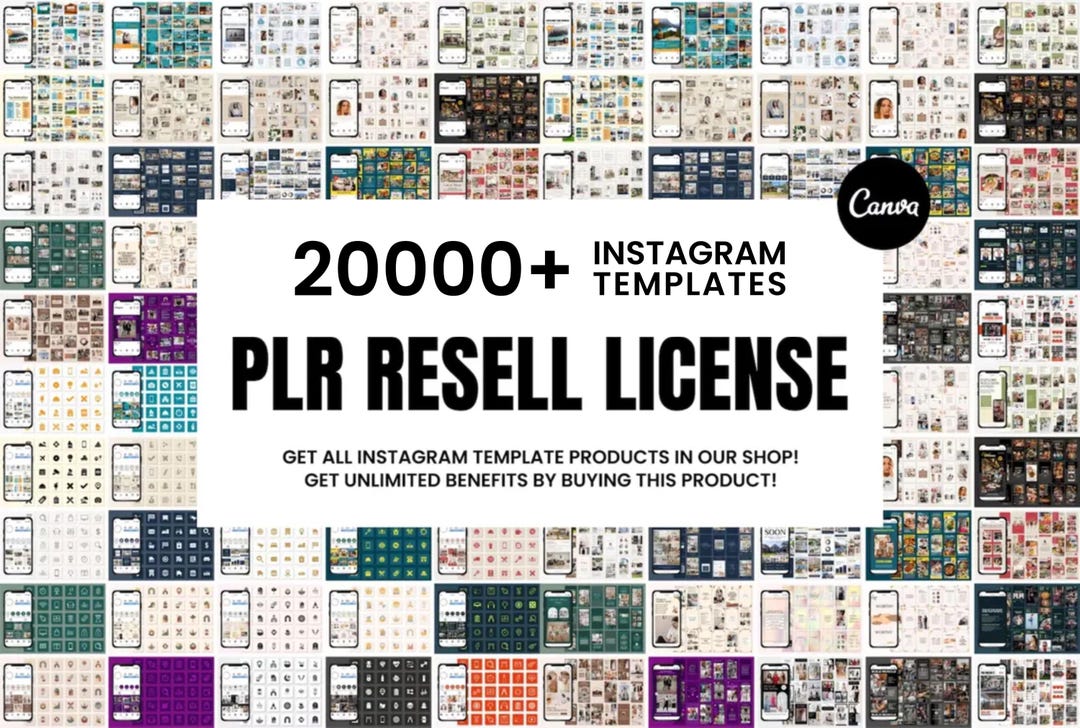 LICENCIA DE REVENTA PLR / Plantilla de Canva para Post-Story-Icon ...