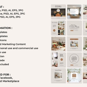 Boho Decor Canva Templates | Boho Decor IG Templates | Boho Decor ...