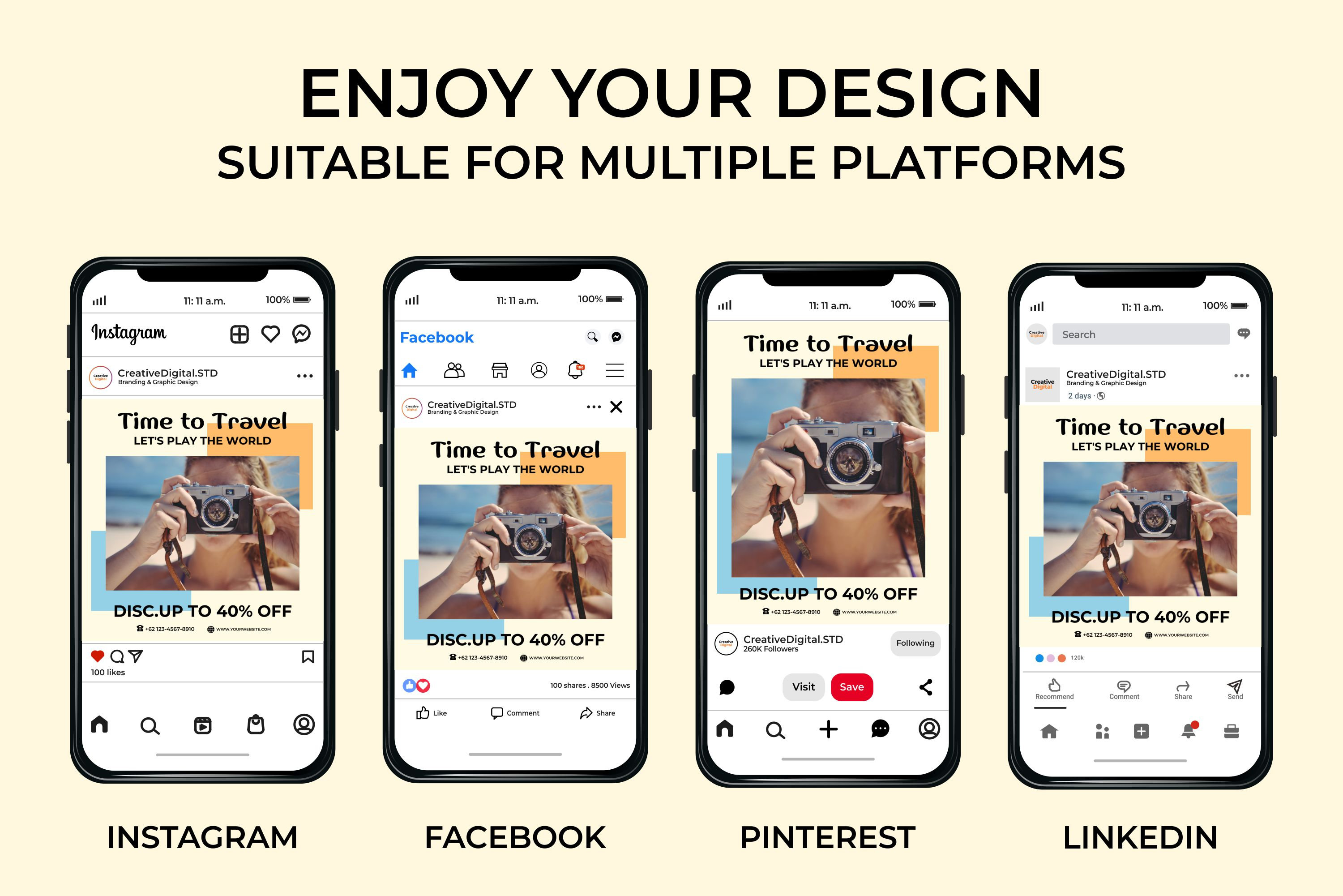 Travel Instagram Templates for Canva | Social Media Branding (digital ...