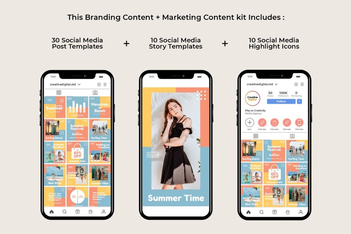 Summer IG Templates for Canva Summer IG Posts Summer IG Stories Summer ...