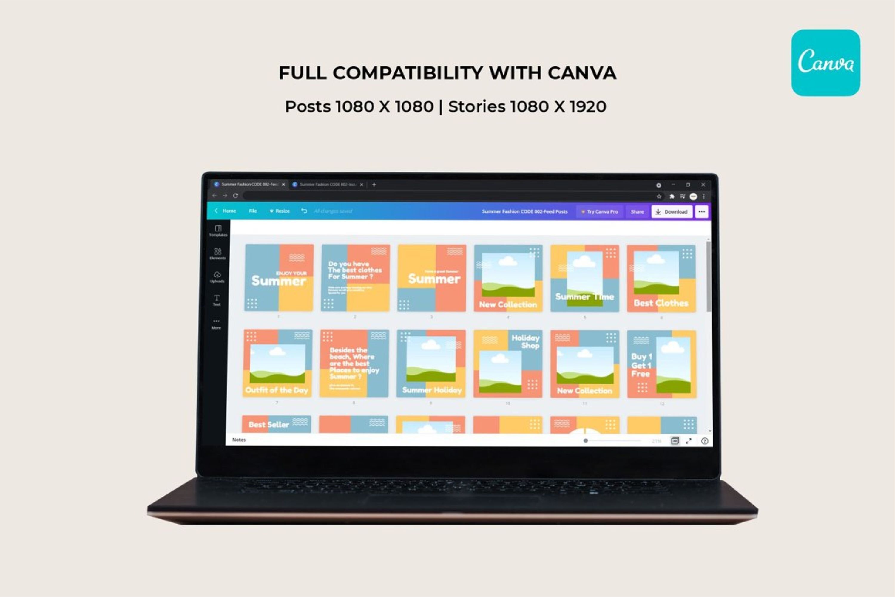 Summer IG Templates for Canva Summer IG Posts Summer IG Stories Summer ...