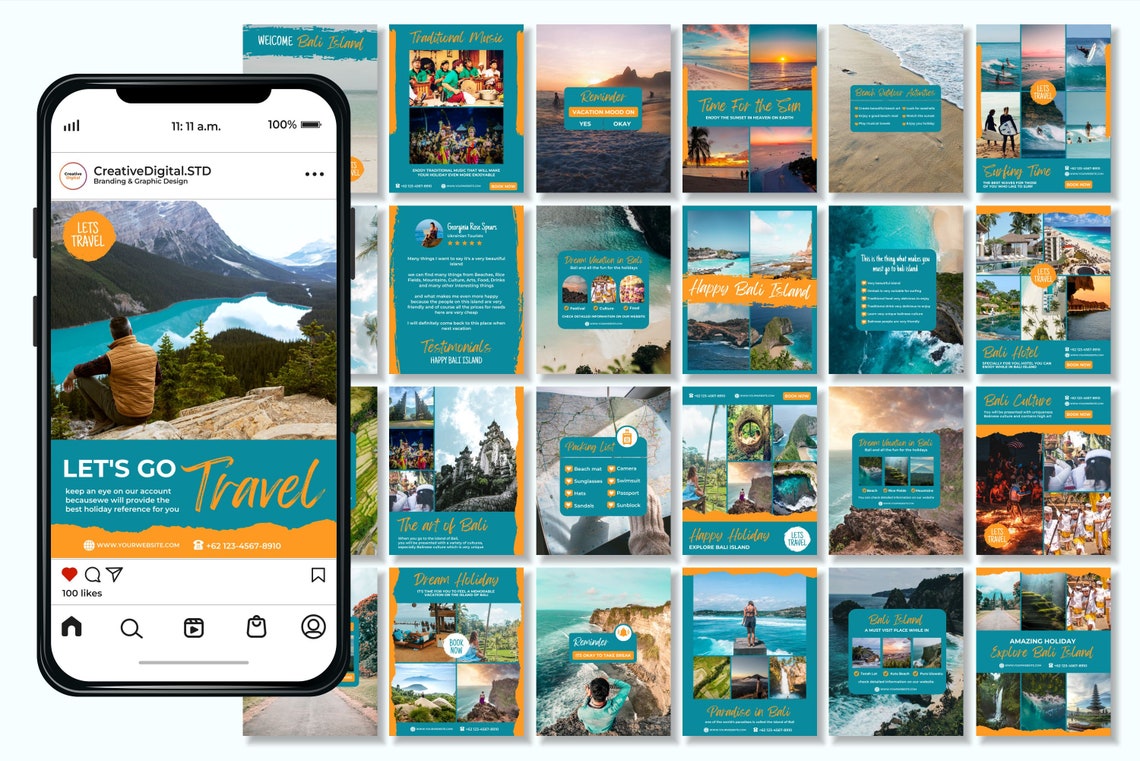Travel Canva Templates Travel IG Templates Travel - Etsy