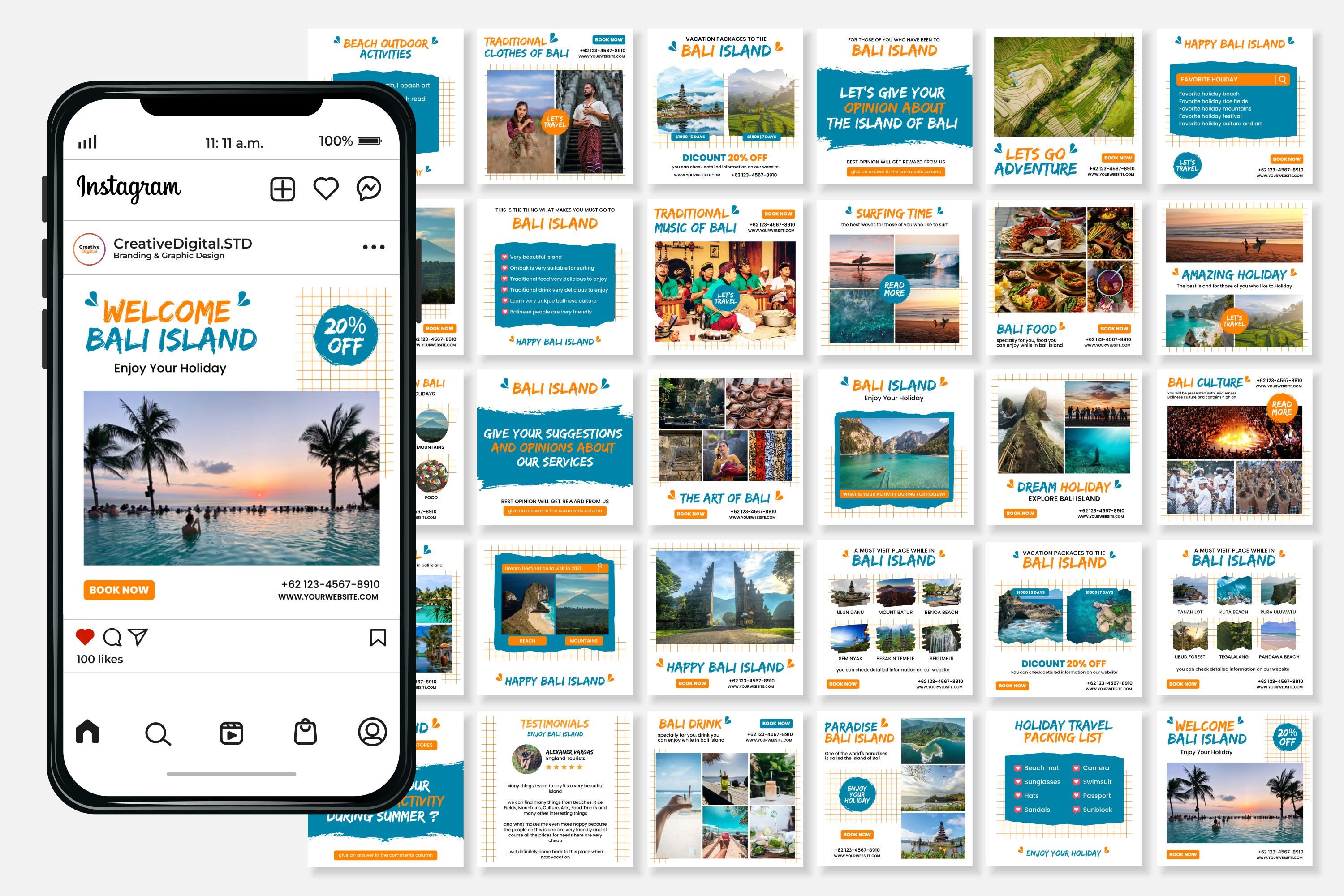 Travel Instagram Templates for Canva | Social Media Kit - Etsy