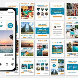 Travel Instagram Templates for Canva | Travel Social Media Posts ...