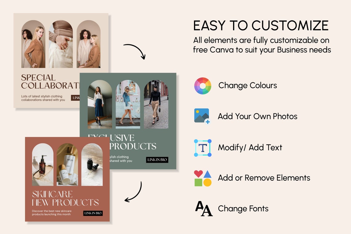 Fashion Canva Template Fashion Social Media Template - Etsy