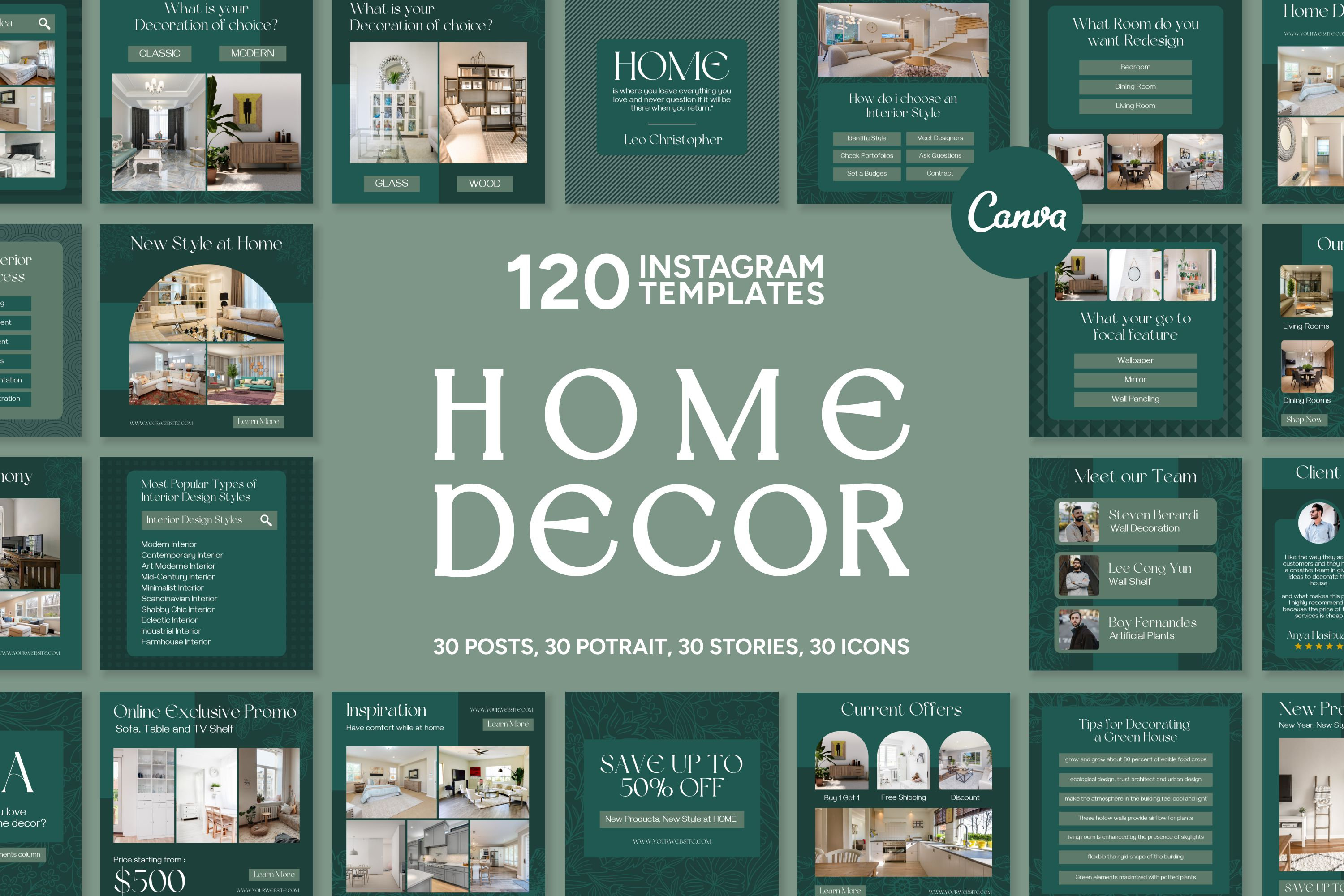 Home Decor Canva Template Home Decor IG Template Home Decor Branding ...