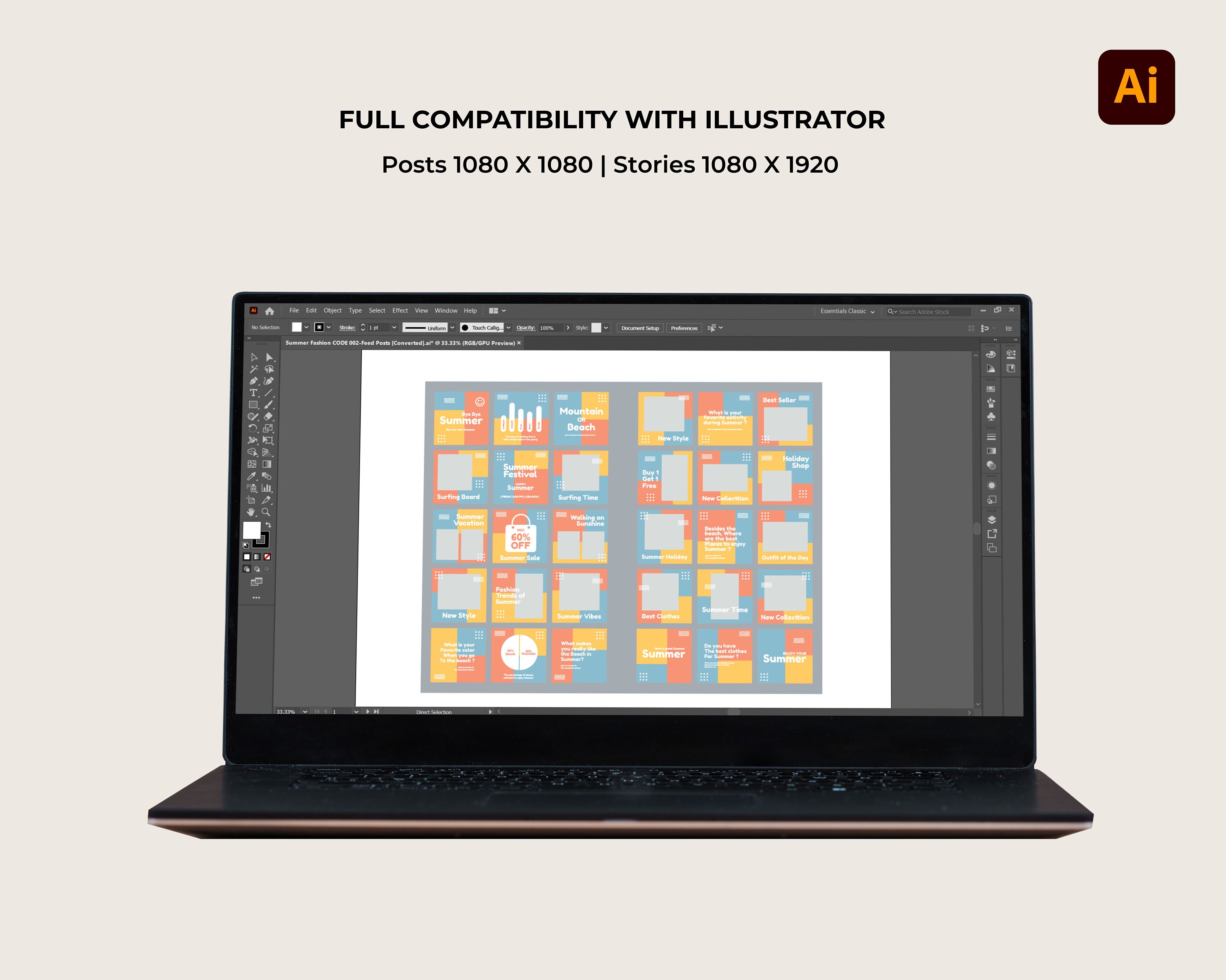 Summer IG Templates for Canva Summer IG Posts Summer IG - Etsy