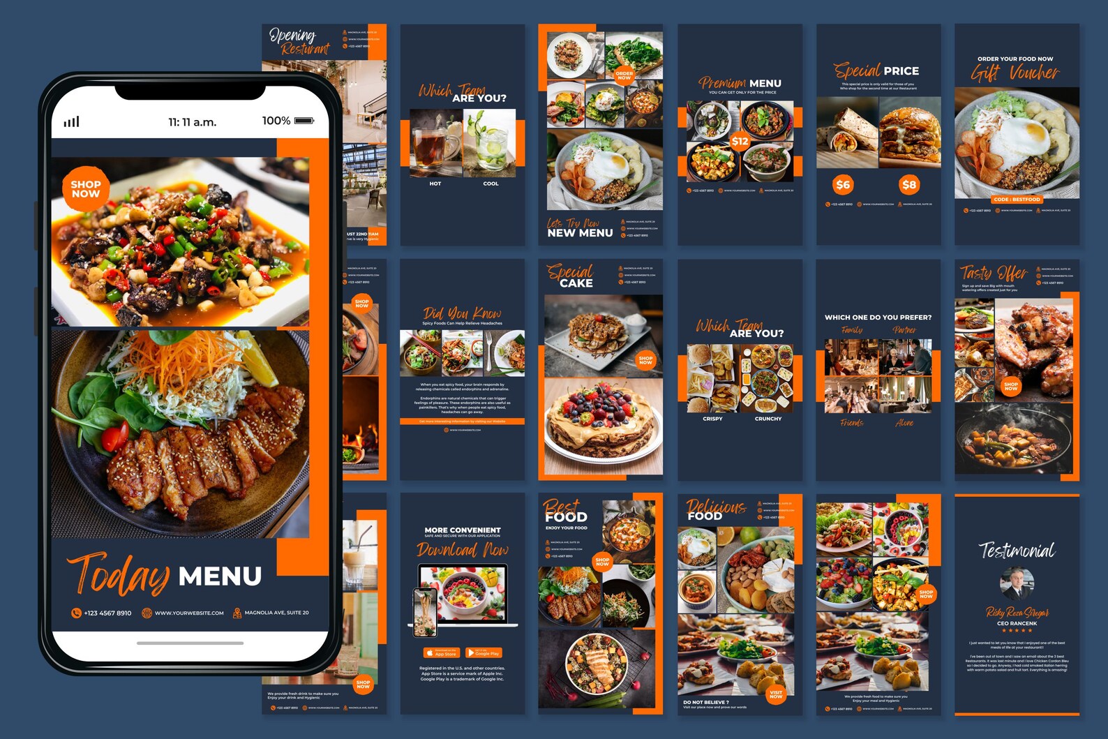 Restaurant Instagram Templates for Canva Restaurant Social Media Posts ...