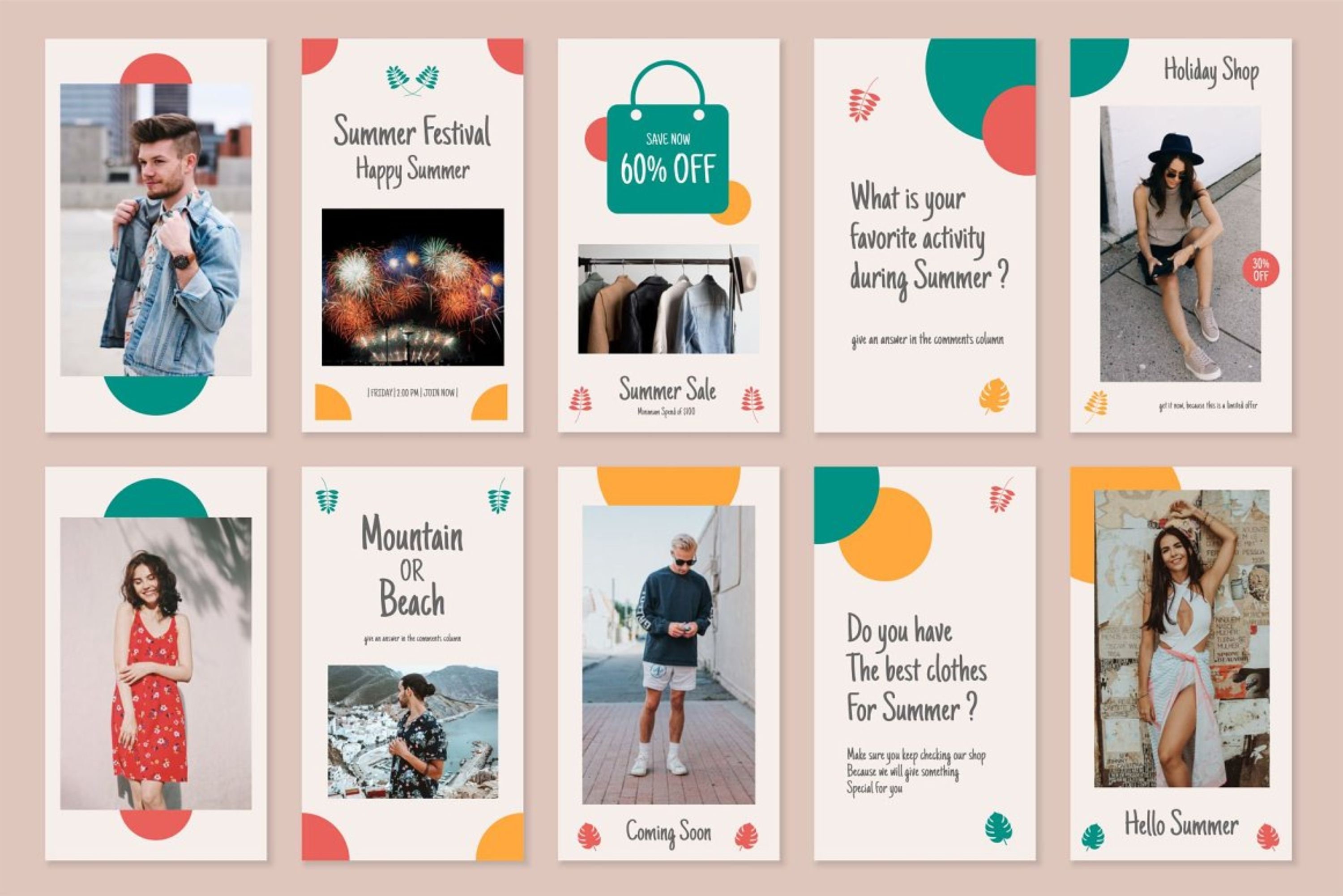 Summer Social Media Templates for Canva Summer Instagram Templates ...