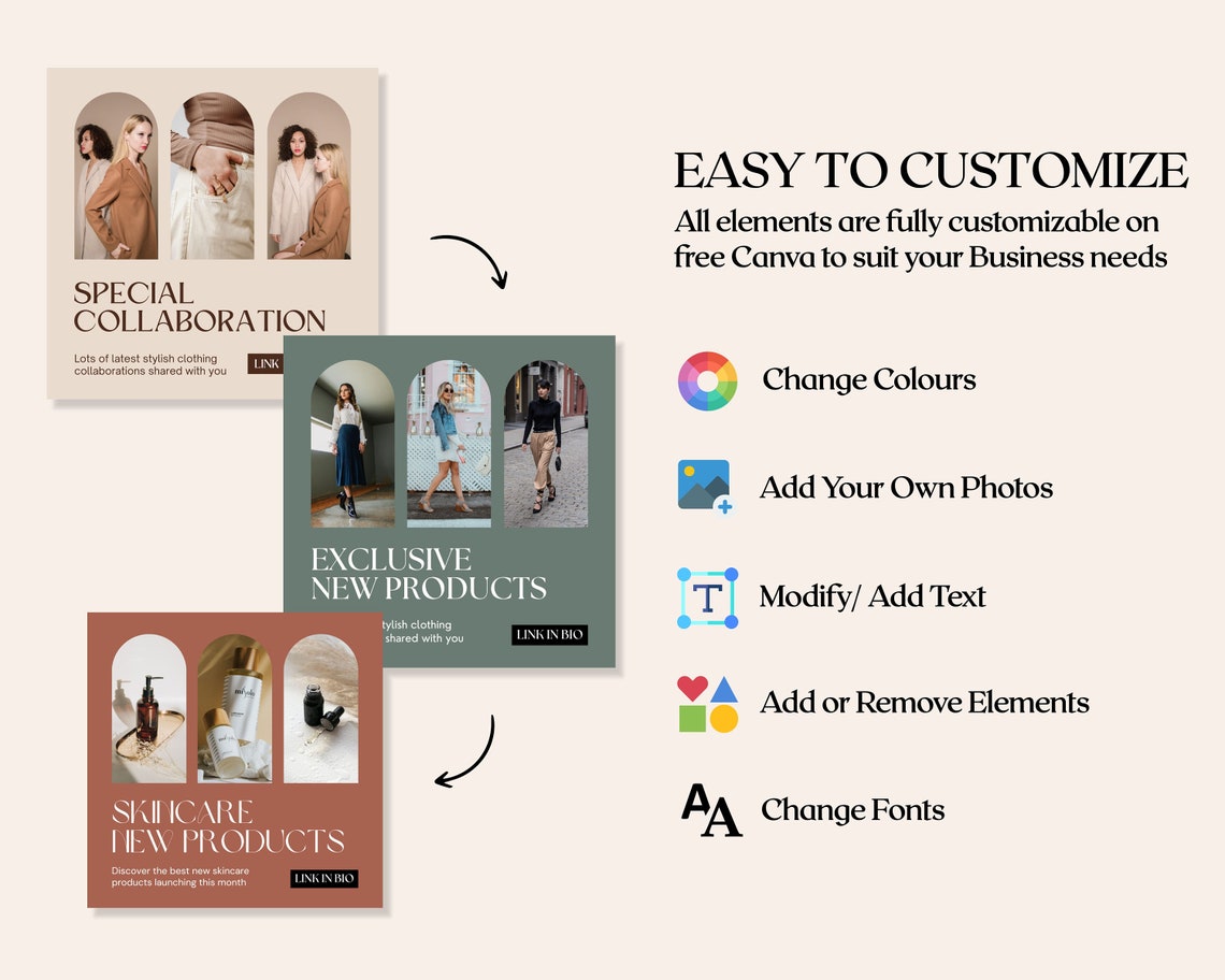Fashion Canva Template Fashion Social Media Template - Etsy