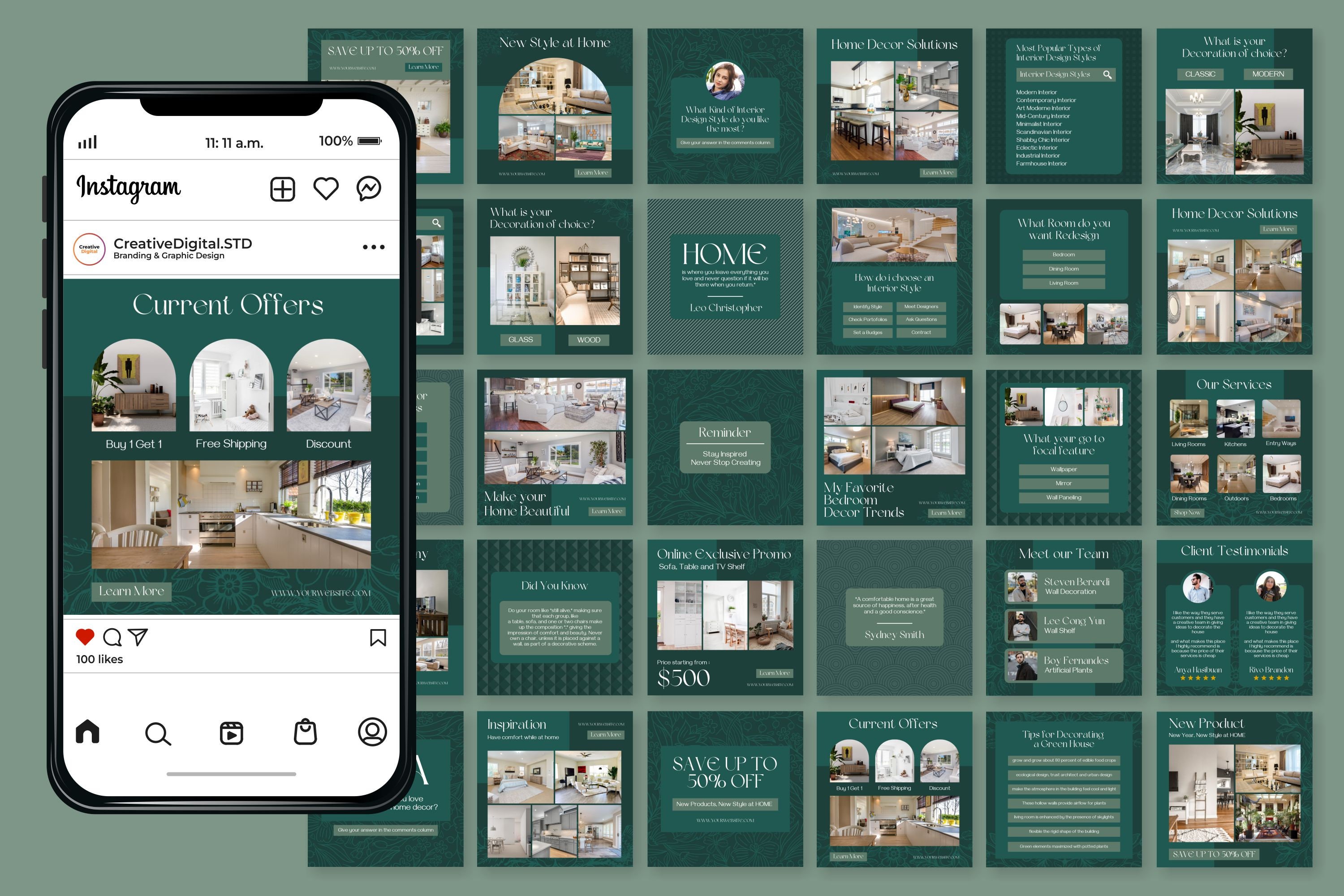 Home Decor Canva Template Home Decor IG Template Home Decor Branding ...