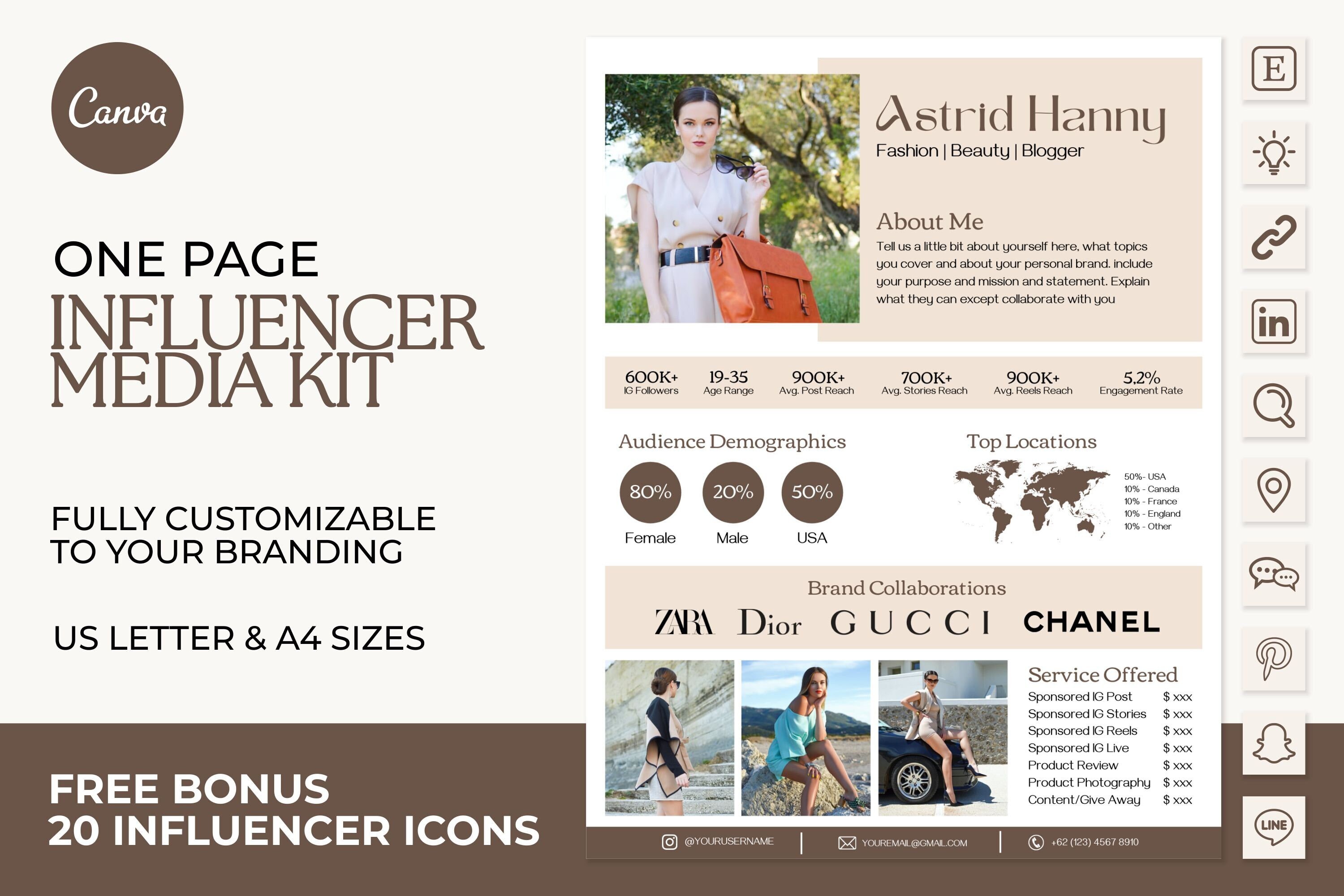 Influencer Media Kit Instagram Influencer Templates Youtube Media Kit ...