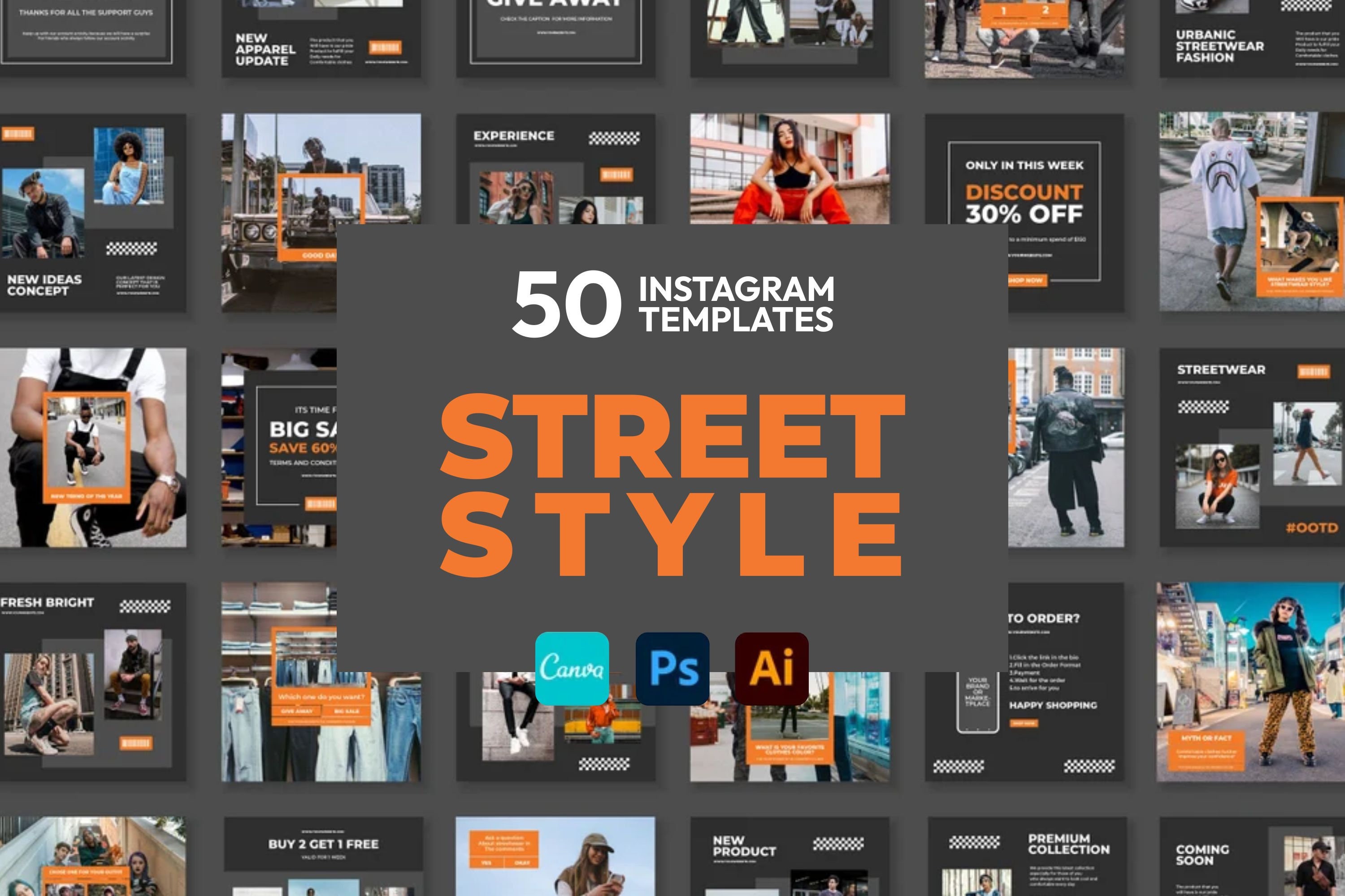 Street Style Canva Templates | Street Style IG Content | Street Style ...