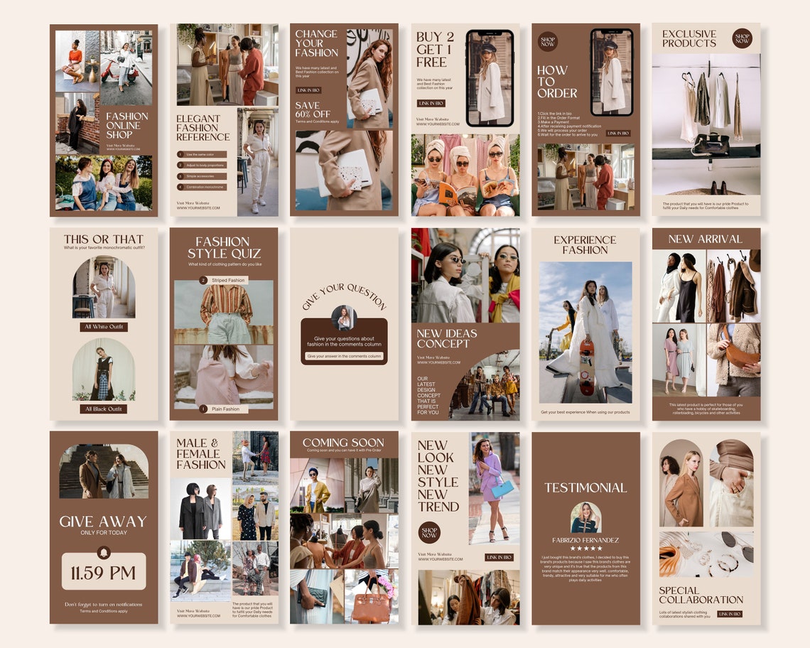 Fashion Canva Template Fashion Social Media Template - Etsy