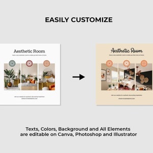 Boho Decor Instagram Templates for Canva | Boho Decor Social Media ...