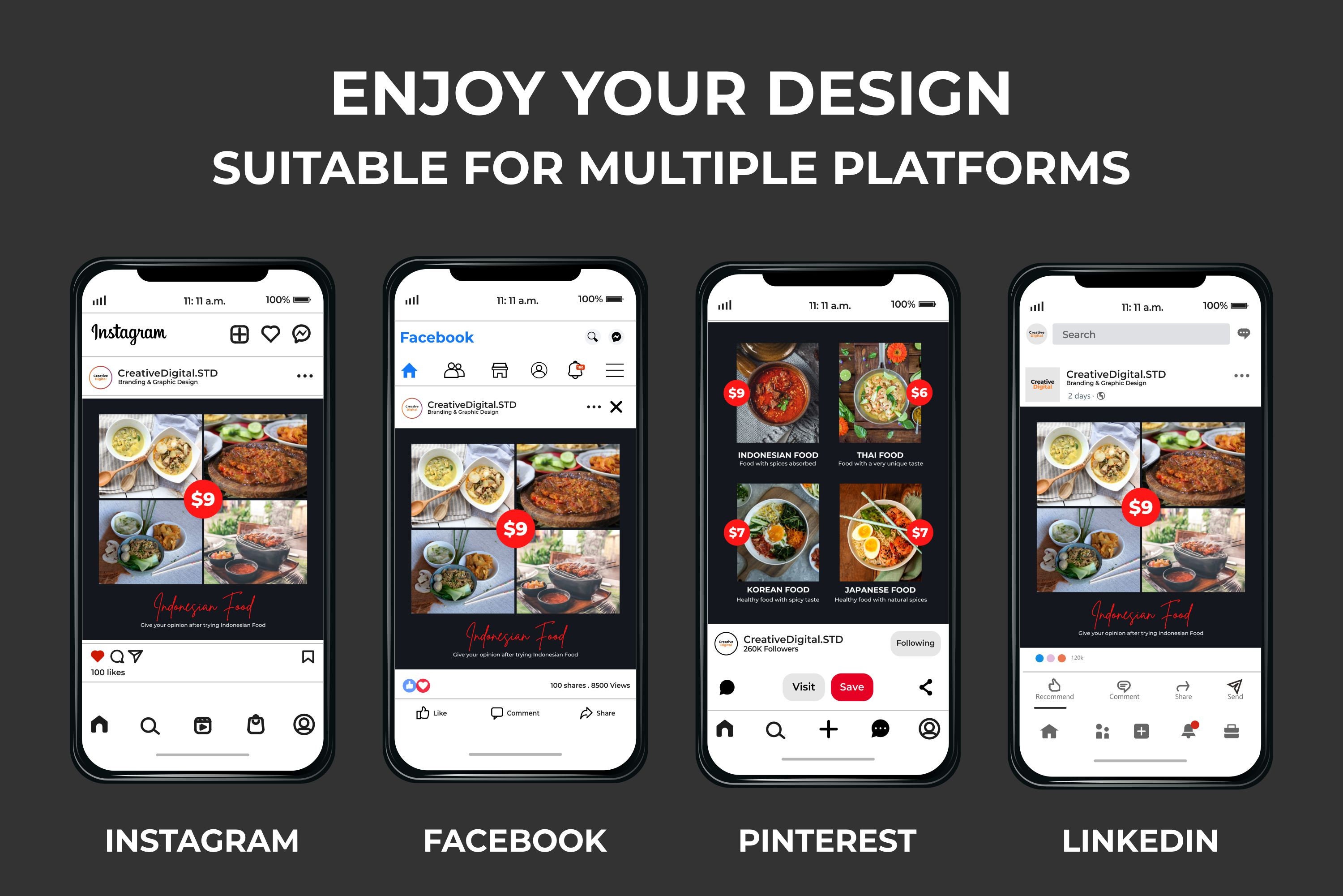 Asian Food Instagram Template for Canva Asian Food Social Media ...