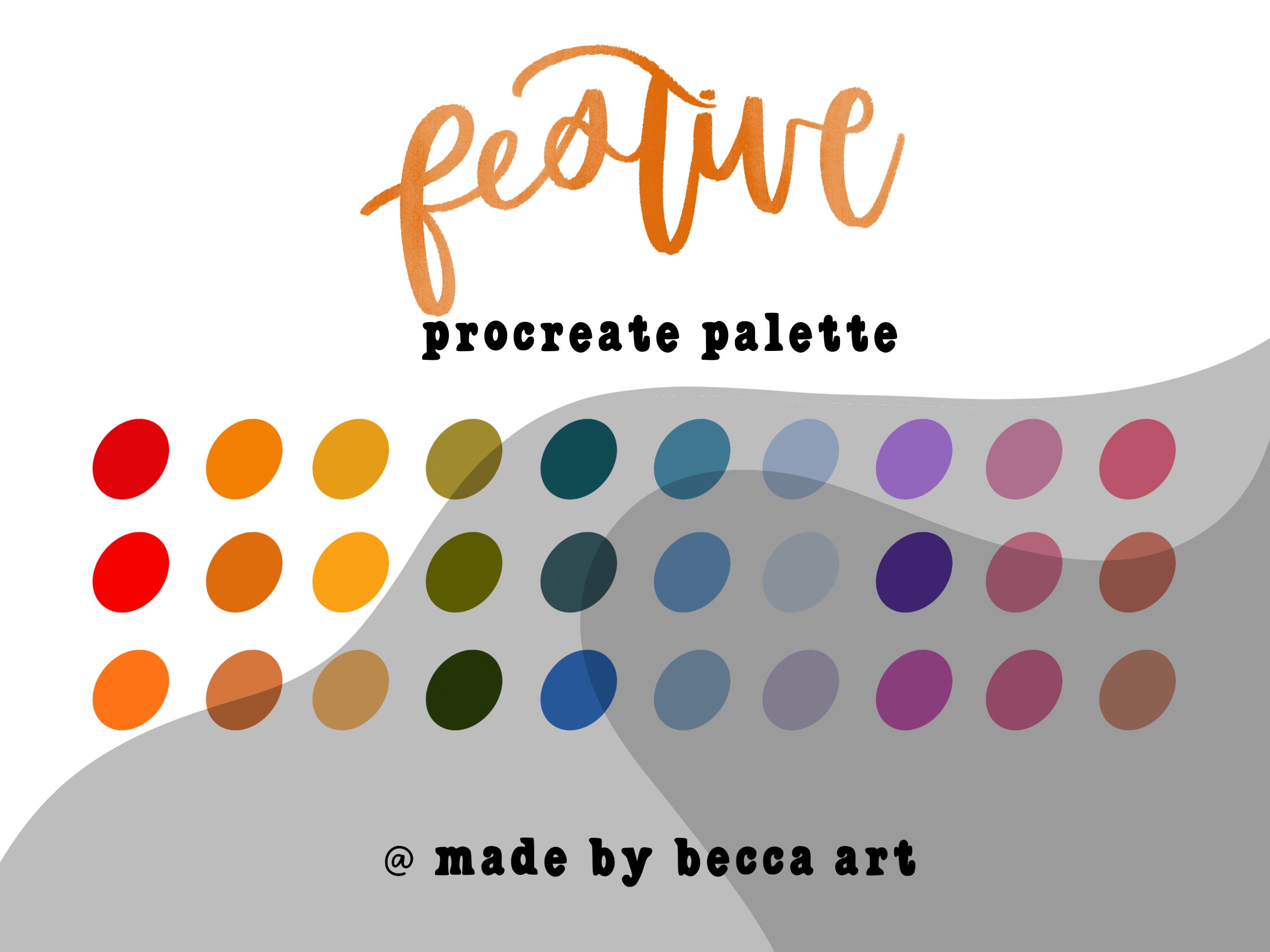 Festive Procreate Color Swatches Color Palette Christmas Colors ...