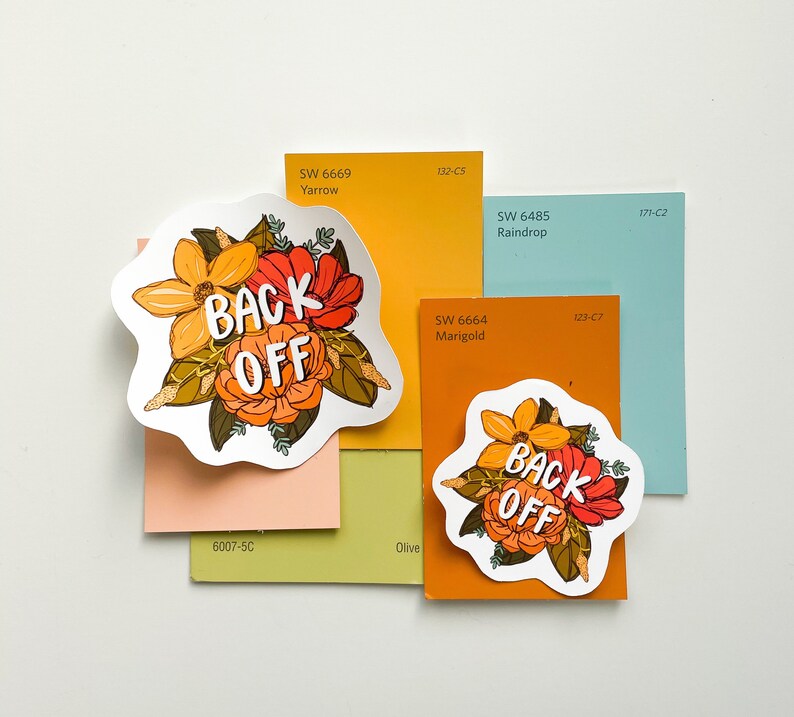 Back off Weatherproof Sticker/3 Inch Sticker/ 1 Inch Sticker/aesthetic ...