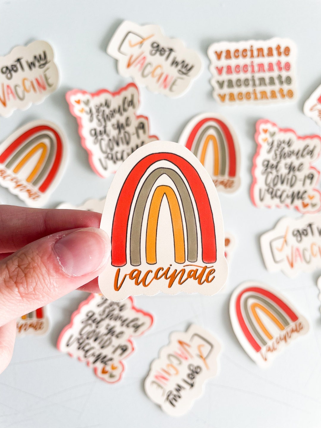 Vaccinate Rainbow Stickers/weatherproof Stickers/aesthetic Stickers ...