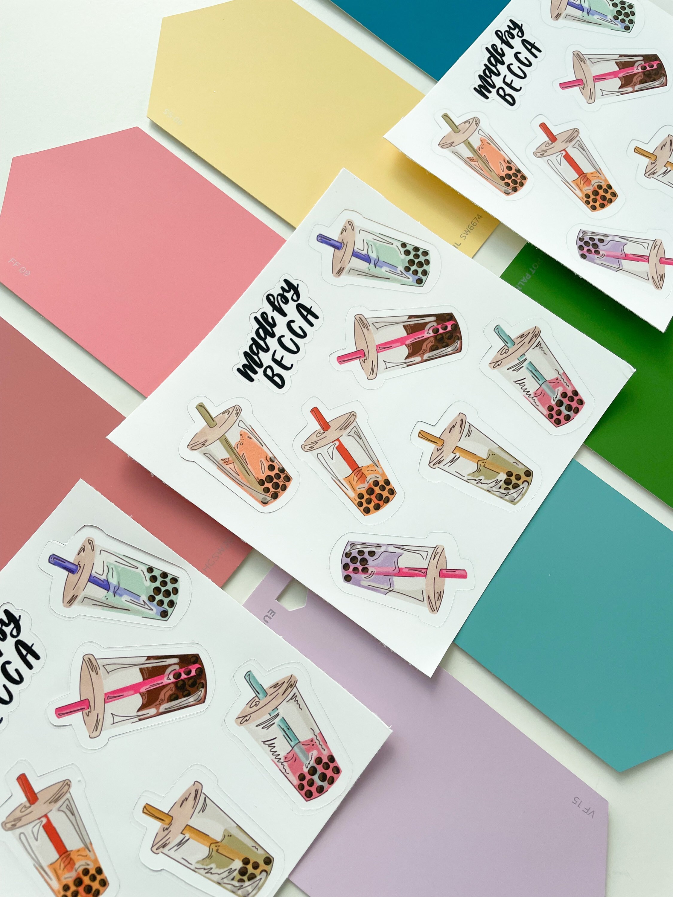 Bubble Tea Sticker Sheets/aesthetic Stickers/kawaii - Etsy
