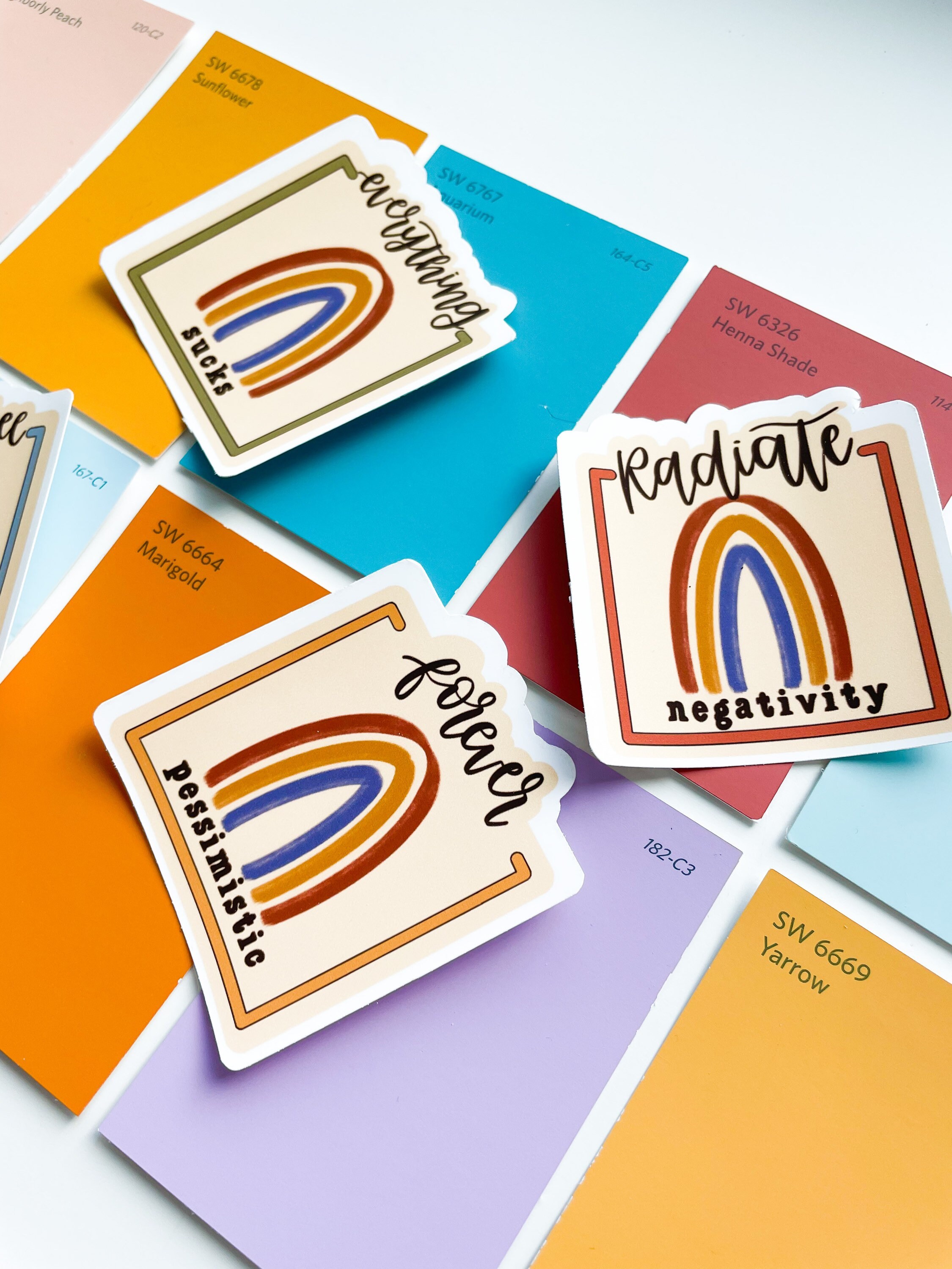 Negativity Sticker Pack/weatherproof Stickers/2 Inch Stickers - Etsy