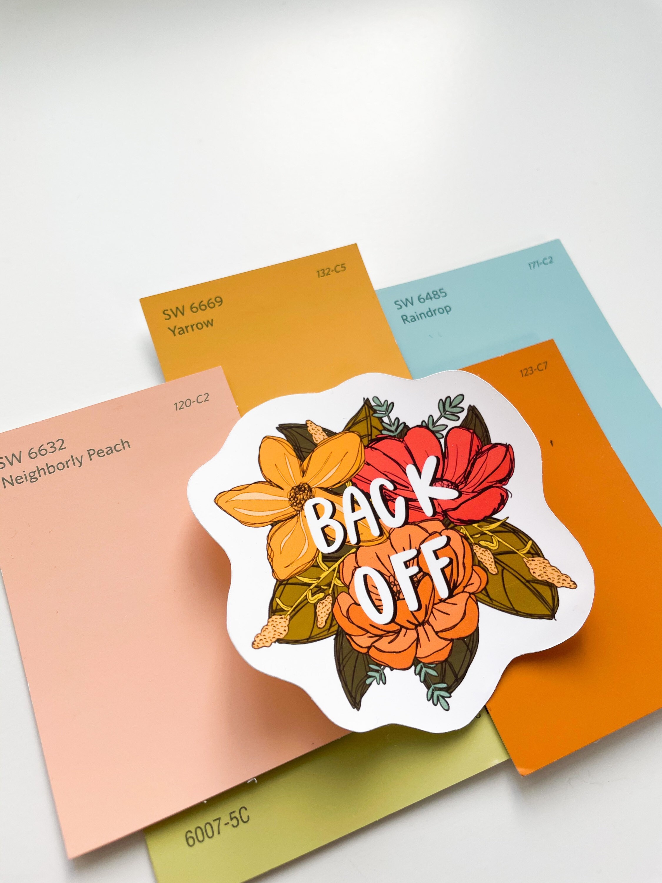 Back off Weatherproof Sticker/3 Inch Sticker/ 1 Inch Sticker/aesthetic ...