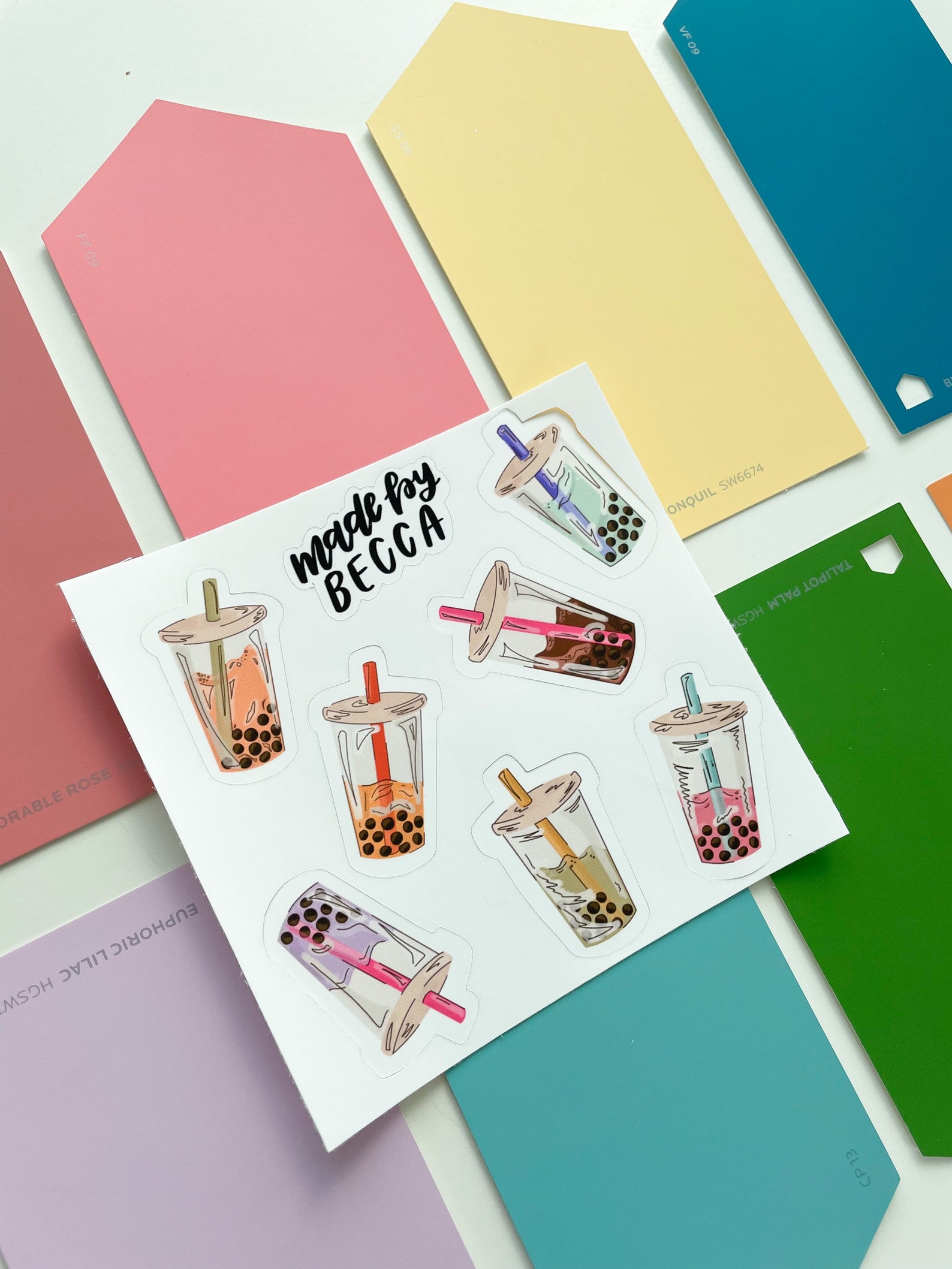 Bubble Tea Sticker Sheets/aesthetic Stickers/kawaii - Etsy