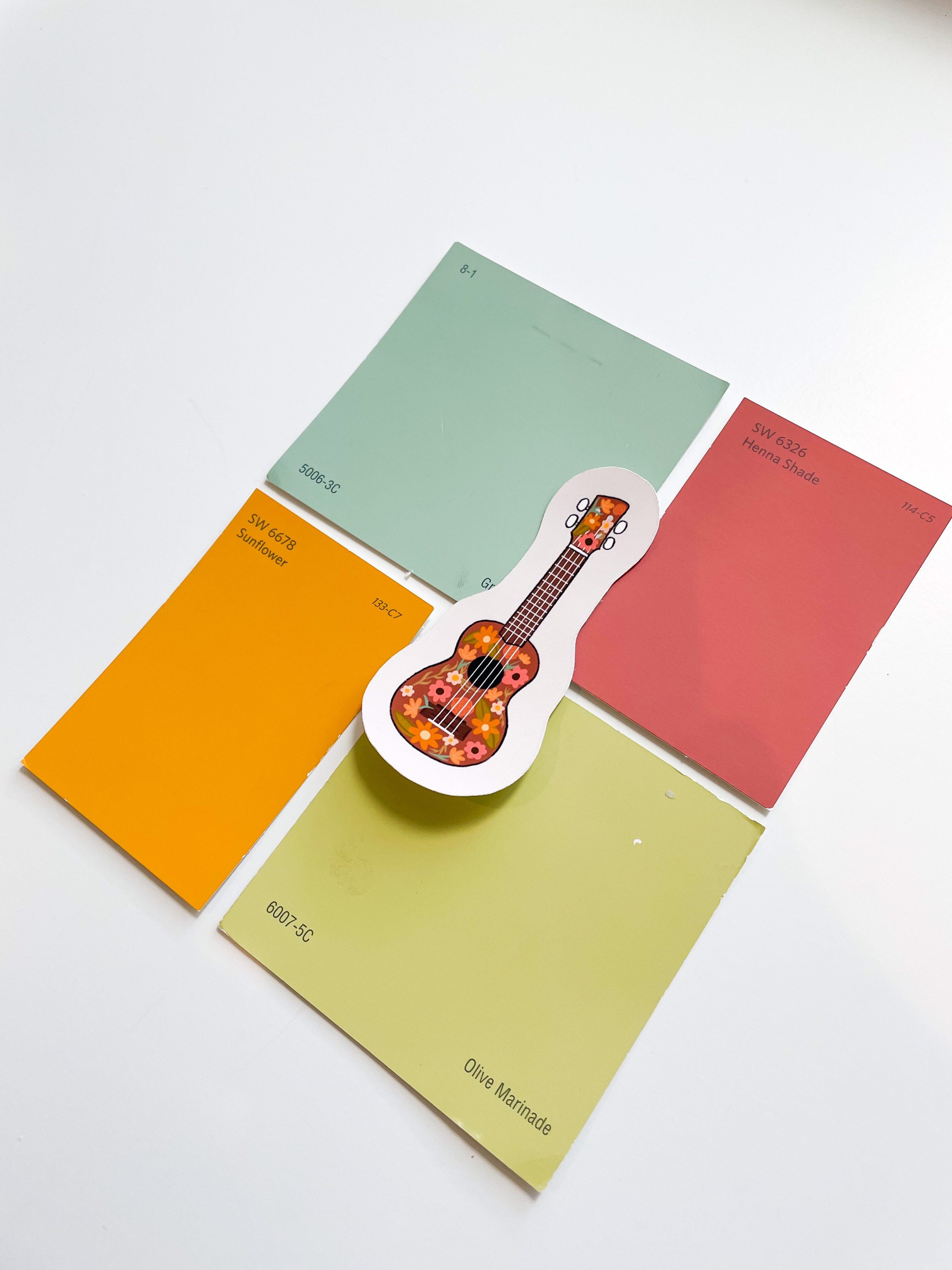 Floral Ukulele Sticker/ Weatherproof Sticker/ 2 Inch Sticker - Etsy