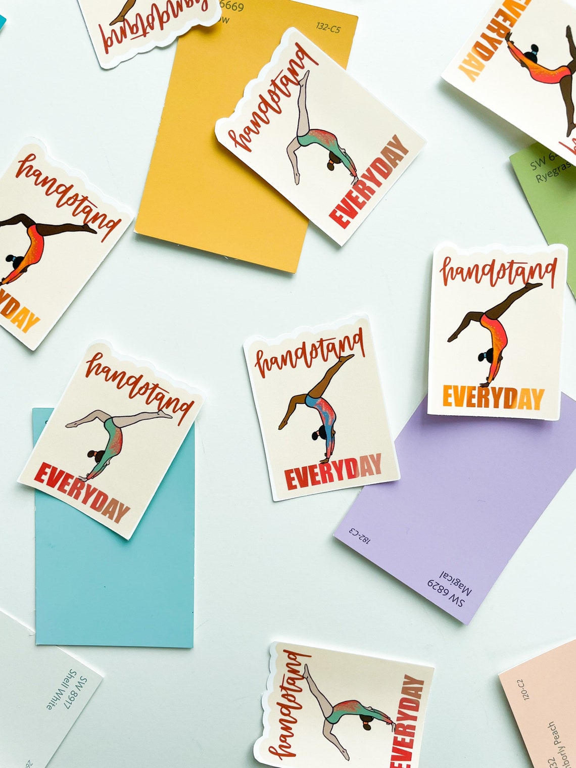 Handstand Everyday Sticker Pack/aesthetic Stickers/aesthetic - Etsy