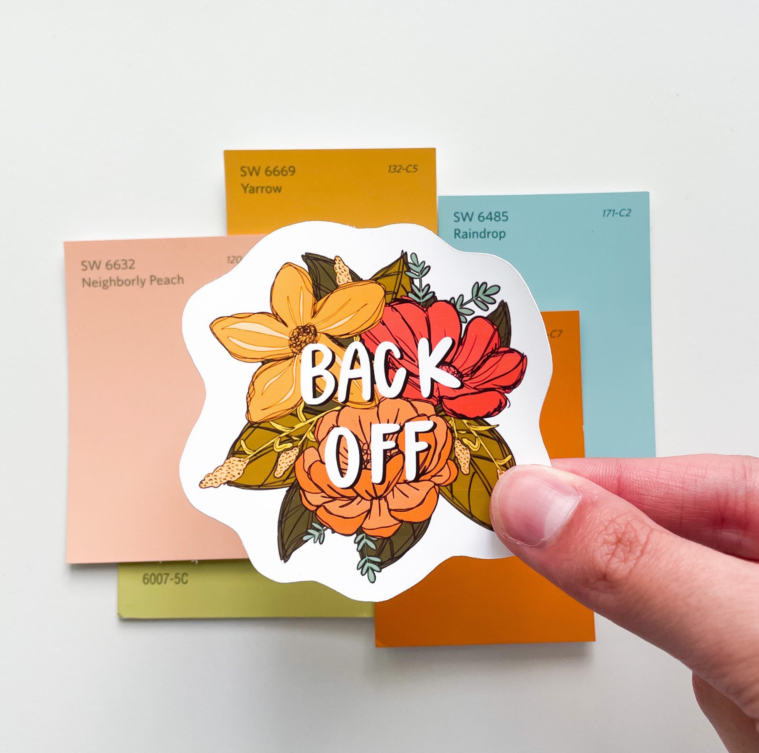 Back off Weatherproof Sticker/3 Inch Sticker/ 1 Inch Sticker/aesthetic ...