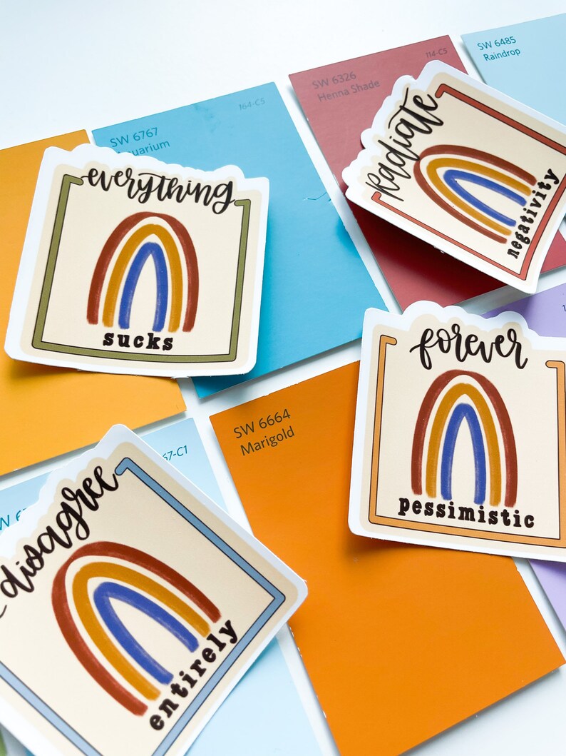 Negativity Sticker Pack/weatherproof Stickers/2 Inch Stickers - Etsy