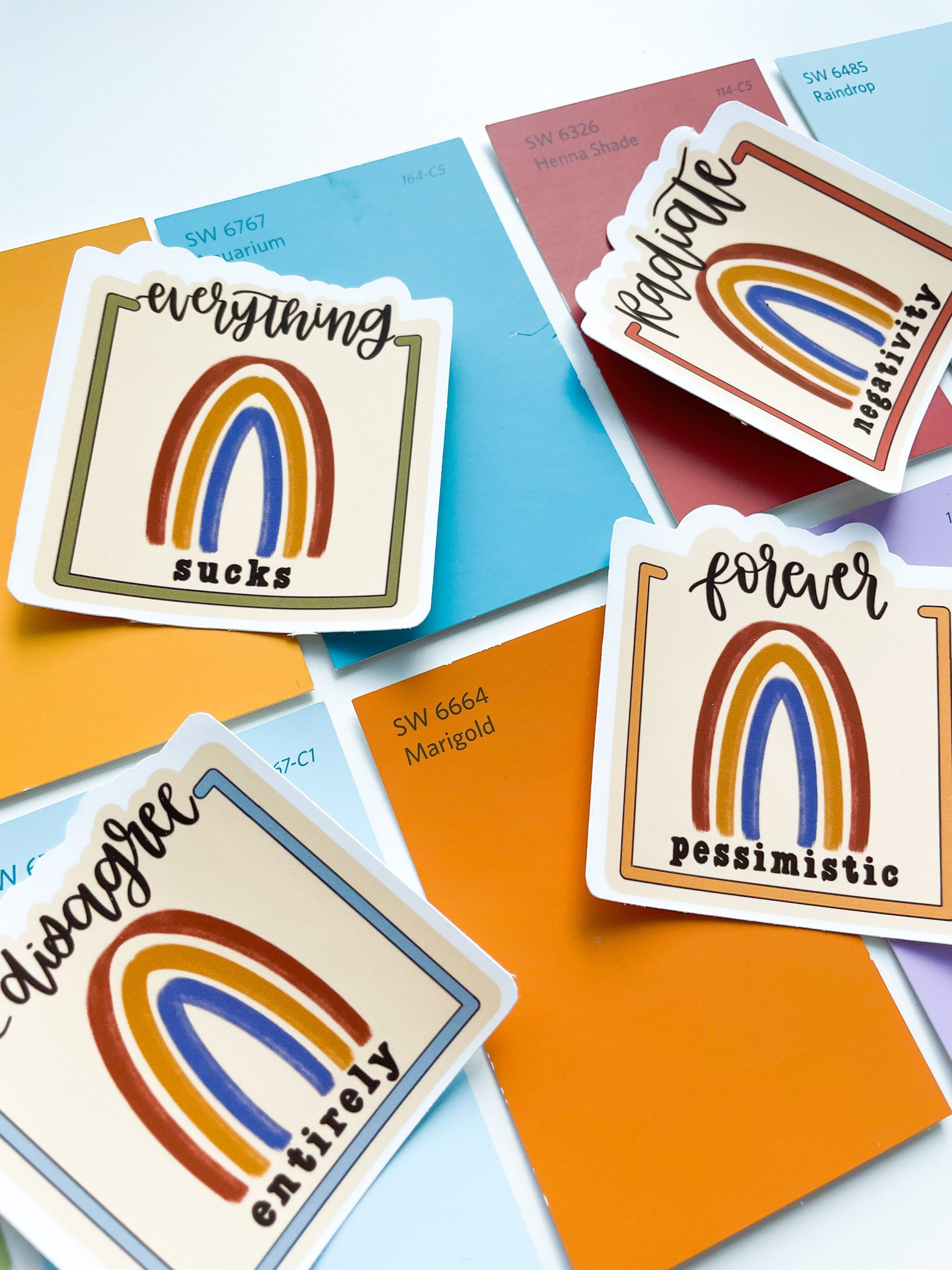 Negativity Sticker Pack/weatherproof Stickers/2 Inch Stickers - Etsy