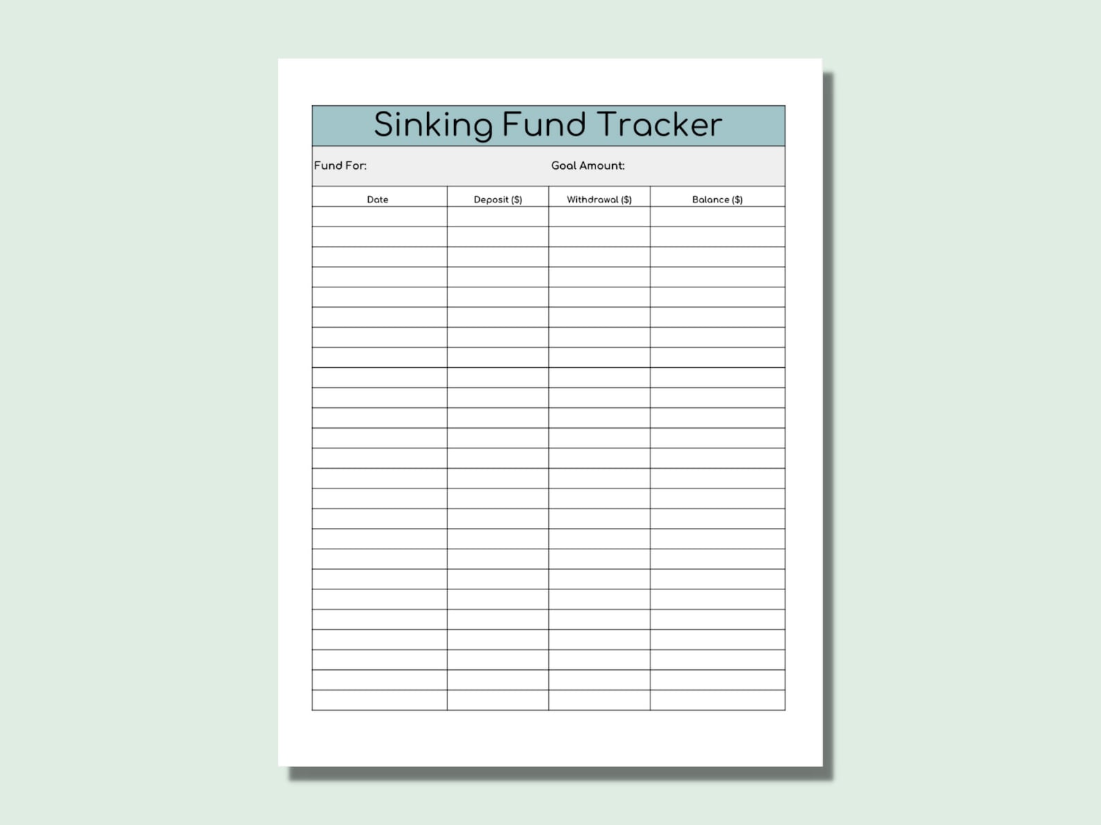 Sinking Fund Tracker Printable, PDF, Letter, Financial Planner - Etsy