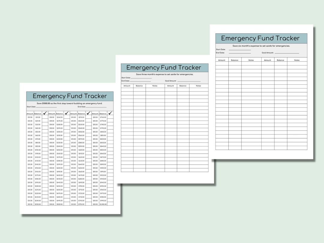 Emergency Fund Tracker, Savings, Finances, Financial Planner, Budget ...