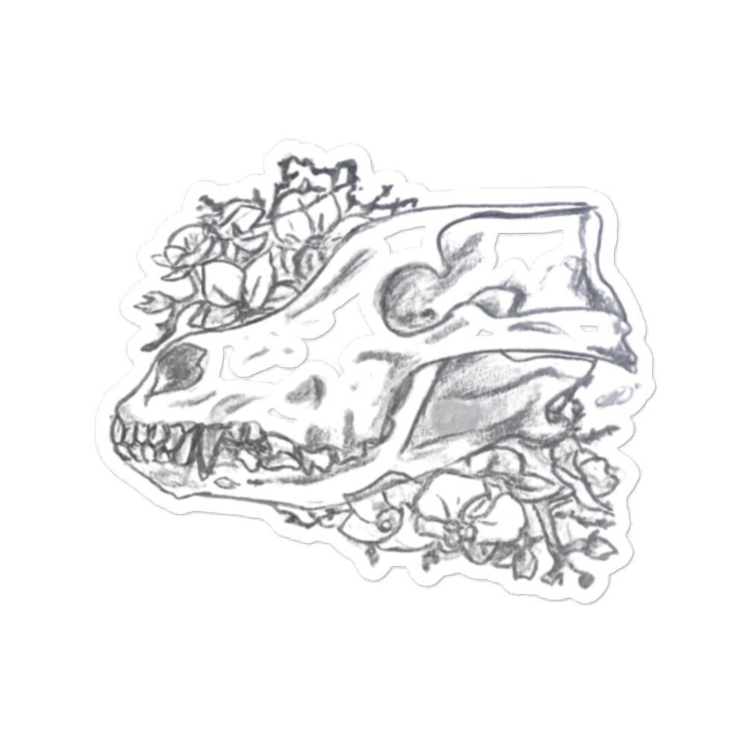 Sketched Wolf Skull Sticker - Etsy