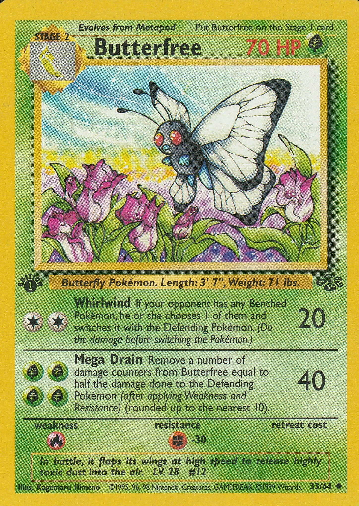 1ª edición Jungle Butterfree Pokemon tarjeta - Etsy España