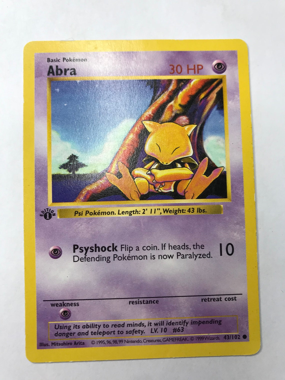 1st Edition Abra Pokemon Card | Etsy