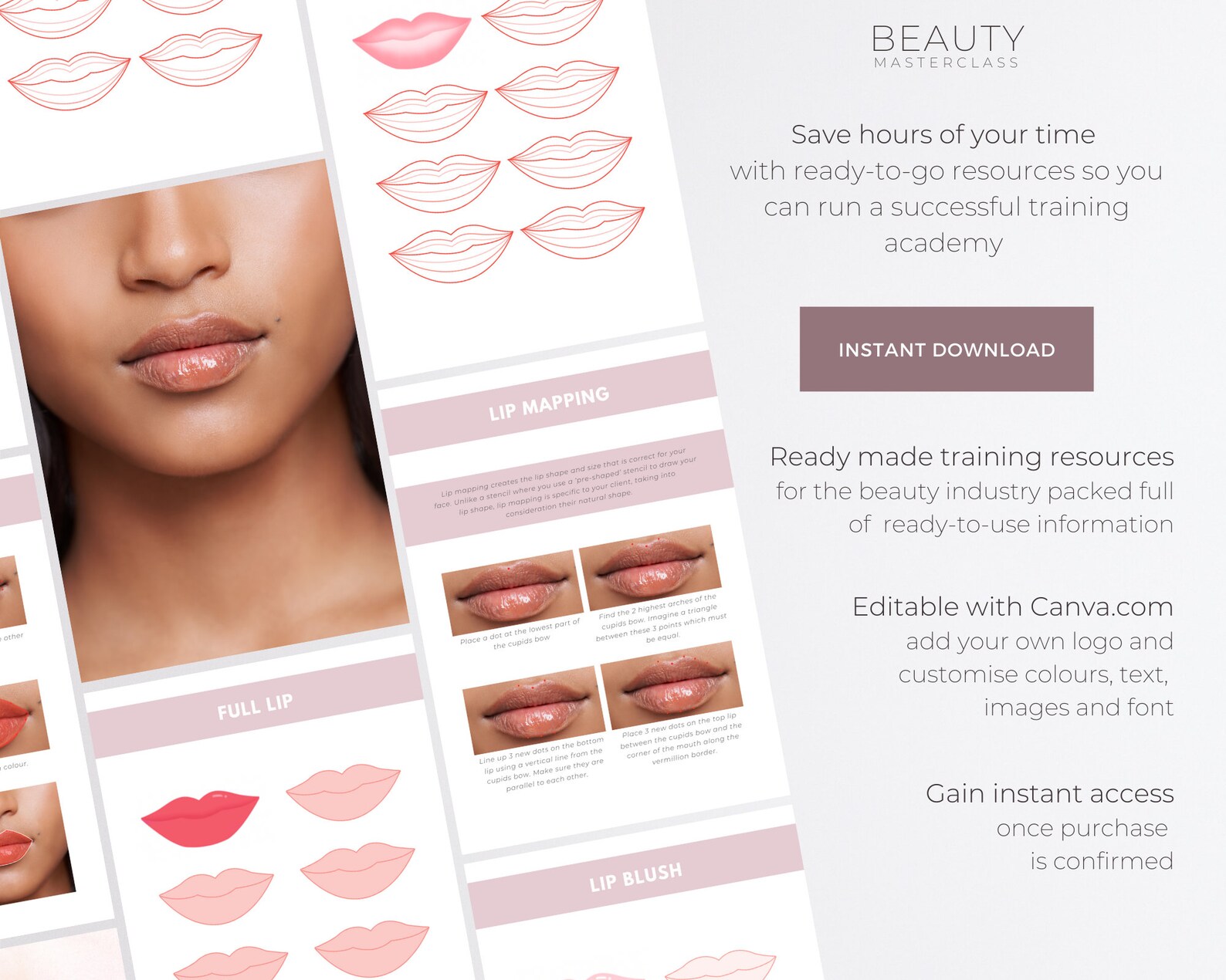 Lip Blush Training Workbook Lip PMU Mapping and Tattoo - Etsy UK