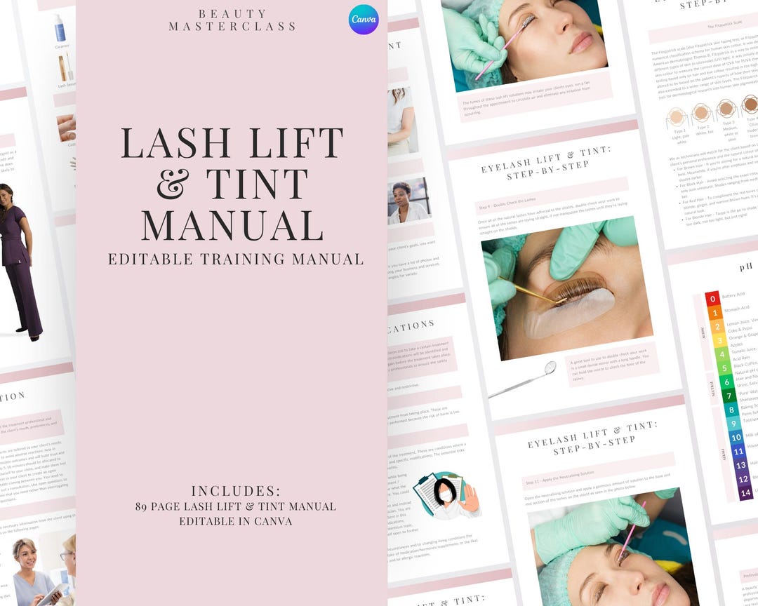 Lash Lift and Tint Training Manual - Editable Guide for Trainers ...