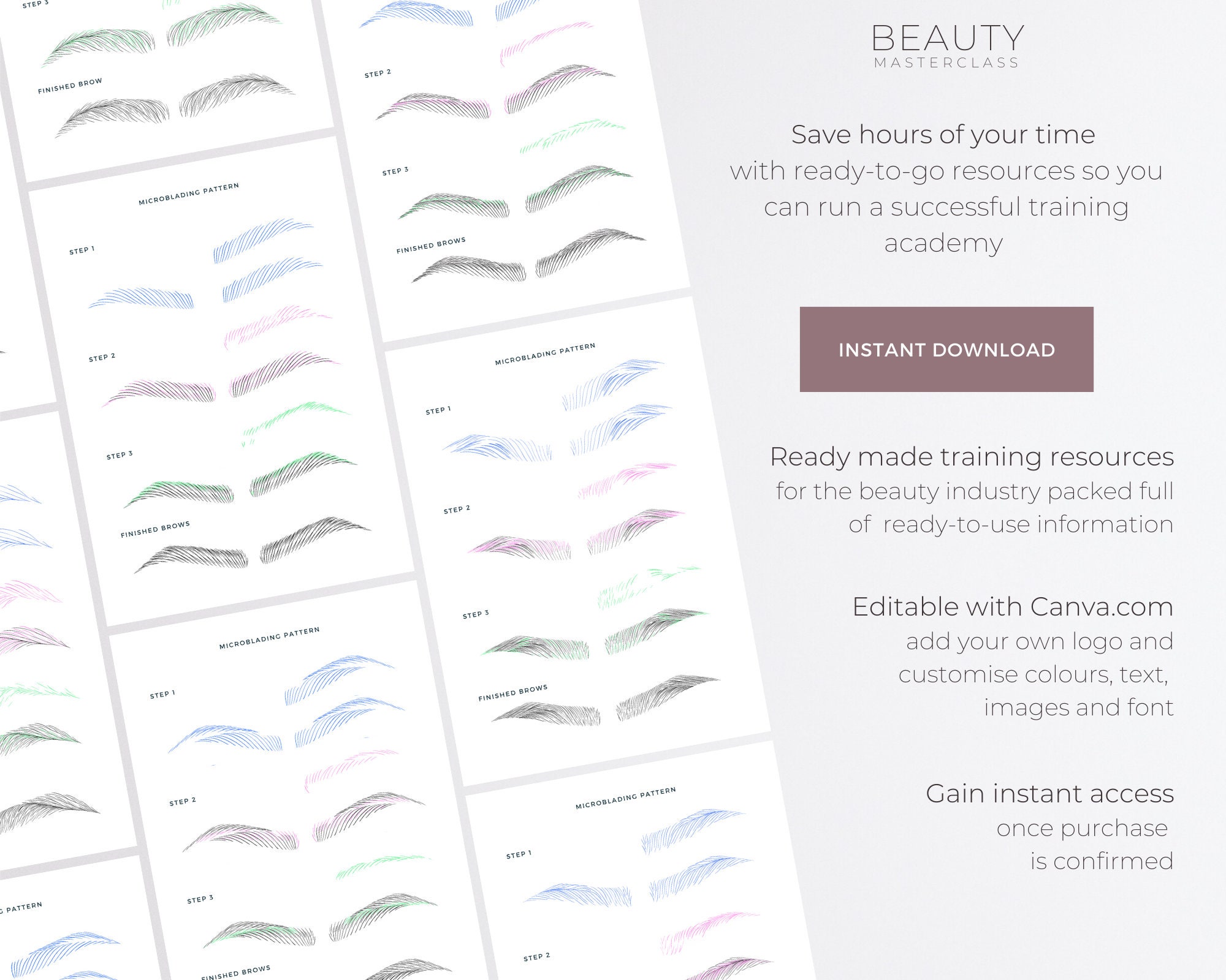 12 Microblading Patterns Step By Step Microblading Stroke Pattern