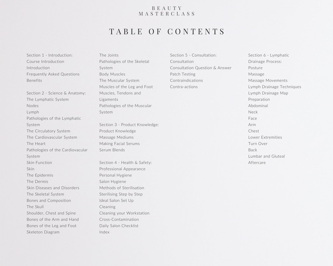 Lymphatic Drainage Training Manual Editable MLD Lymphatic Drainage ...