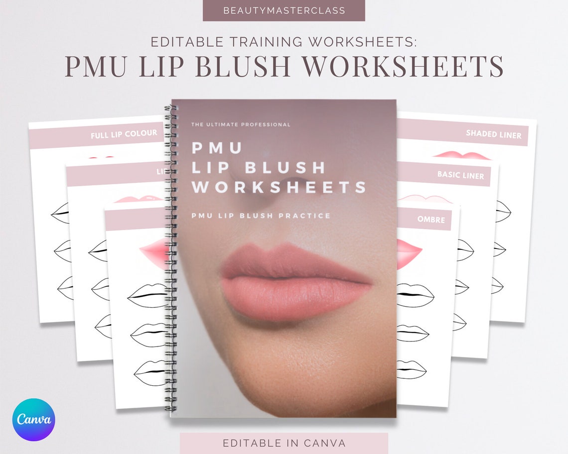 PMU Lip Blush Training Worksheets Editable Sheets for - Etsy UK
